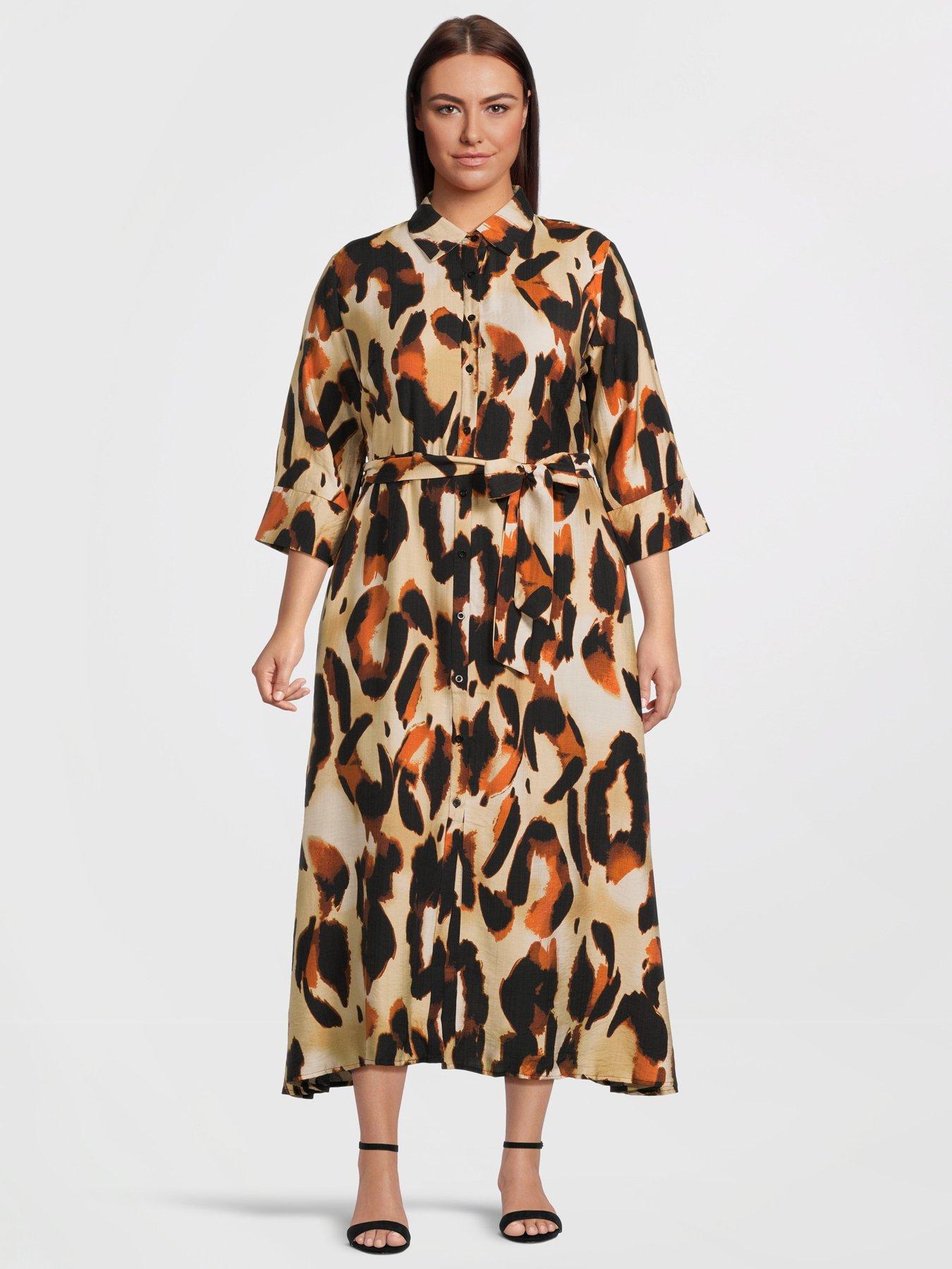 AX PARIS CURVE Shirt Midi Dress - Multi | Very