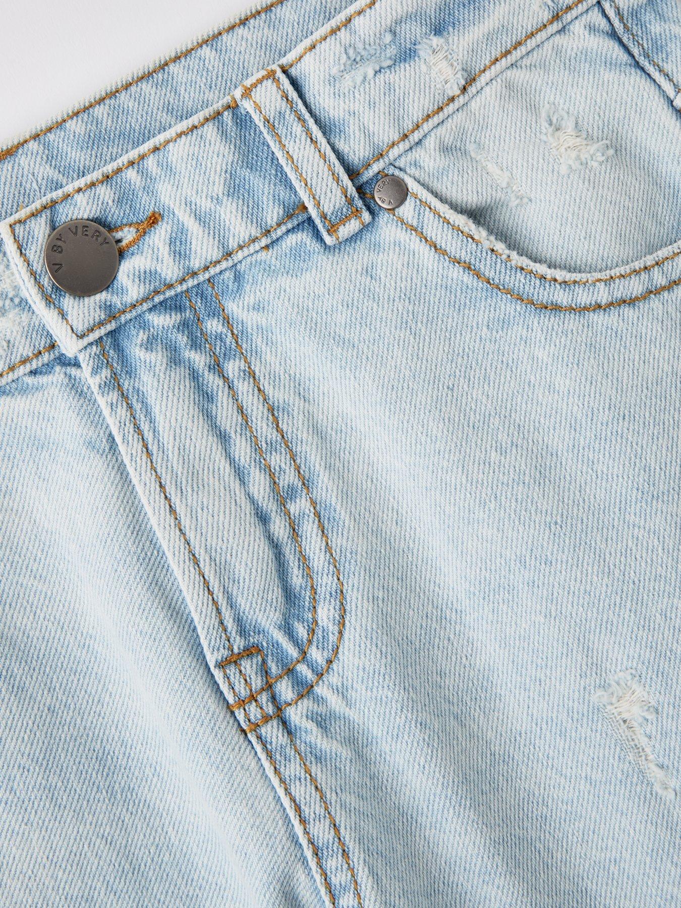 V by Very Girls Wide Leg Denim Jean - Blue | Very