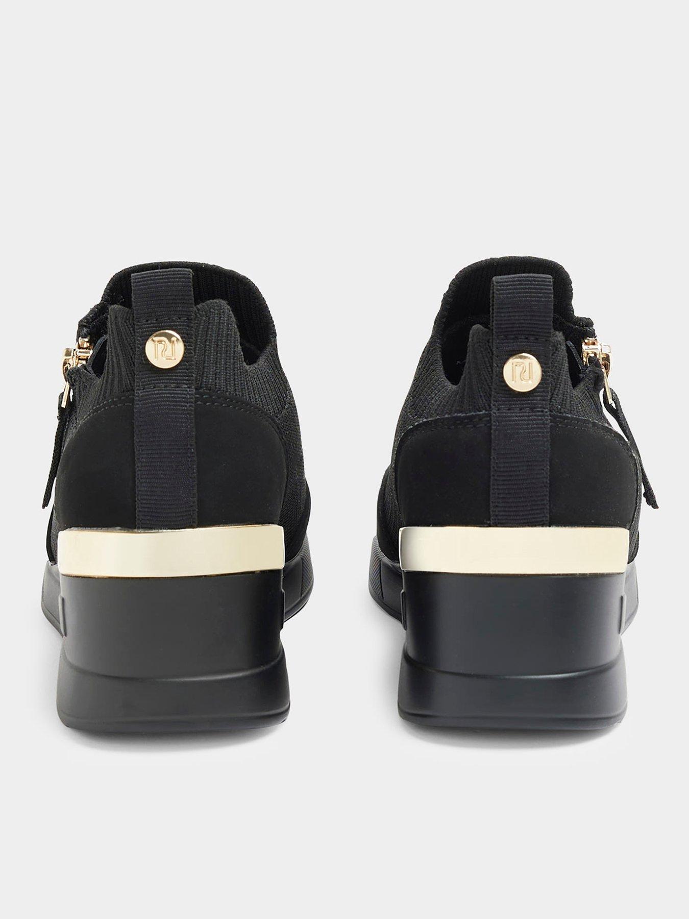 River Island Older Girl Knit Wedge Trainers - Black | Very