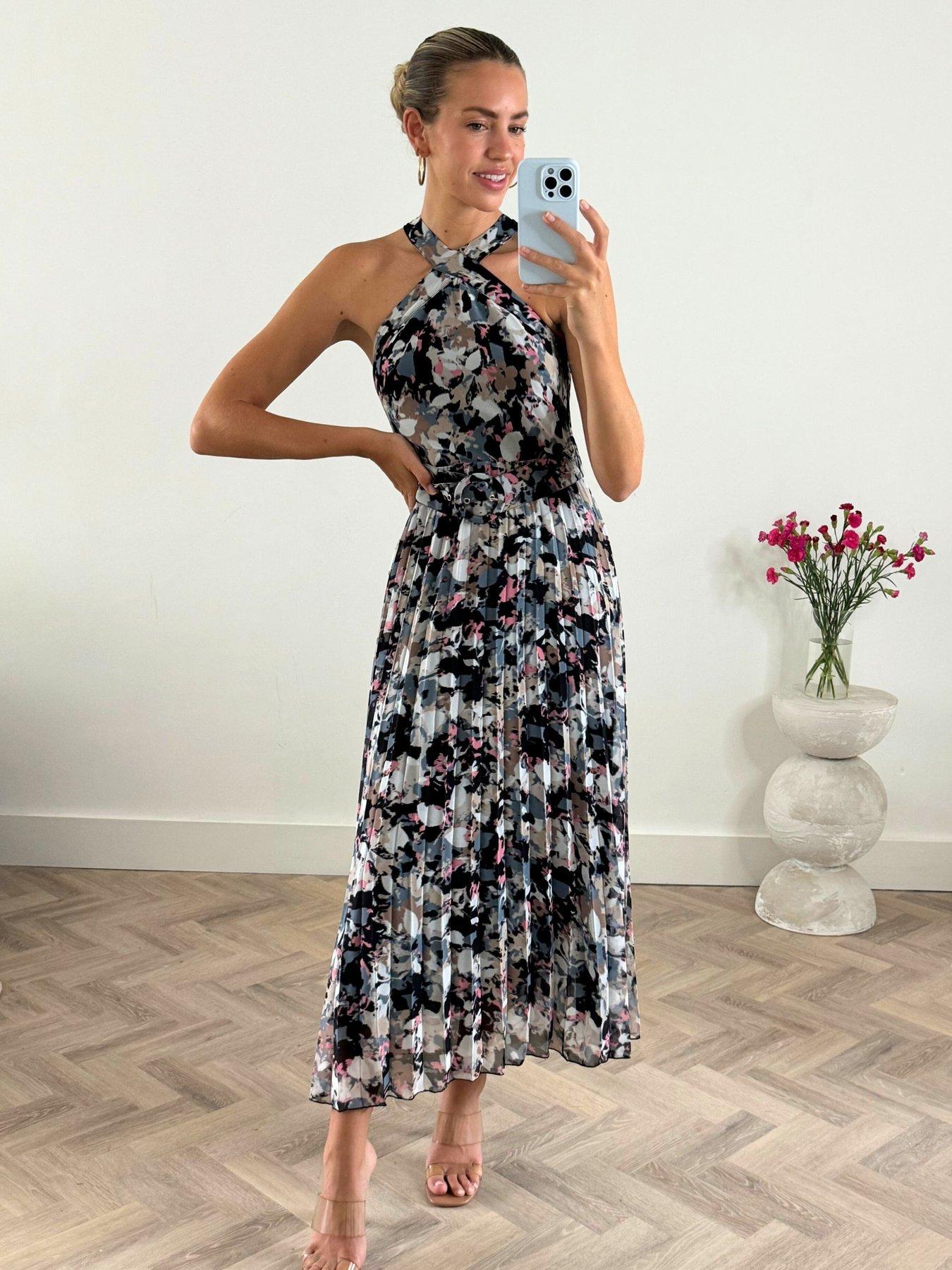 Style Cheat Floral Print Halter Neck Midi Dress - Multi | Very