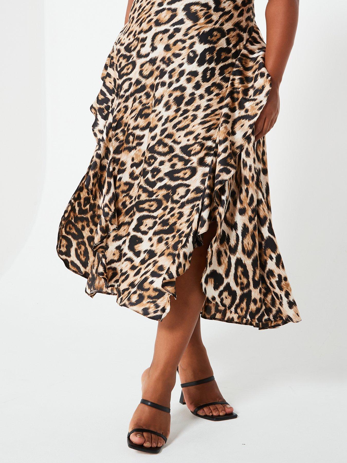 AX PARIS CURVE Curve 2 in 1 Double Frill Split Midi Dress - Multi | Very