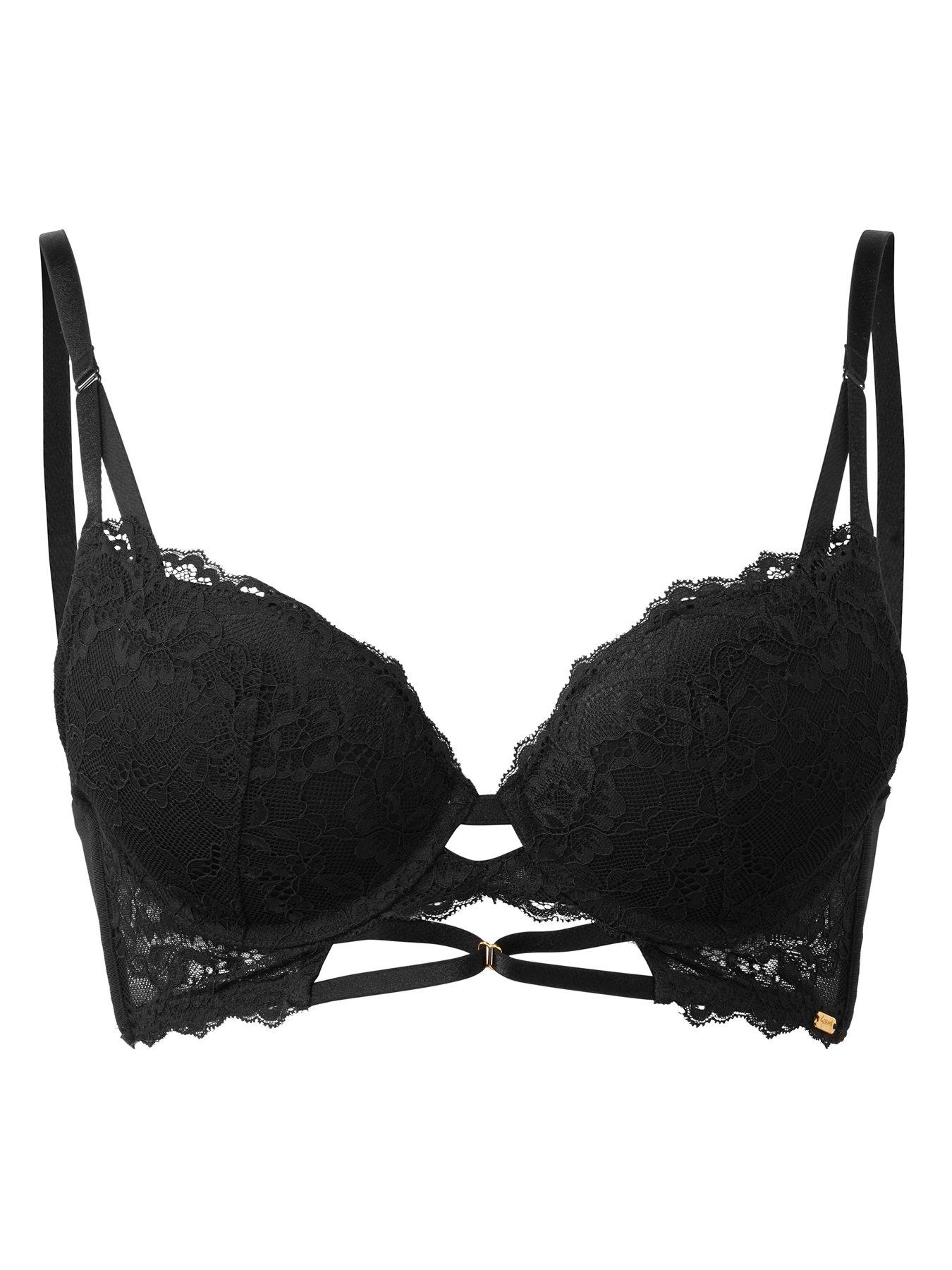 Gossard Suspense Longline Lace Padded Plunge Bra (Second Sizes) - Black ...