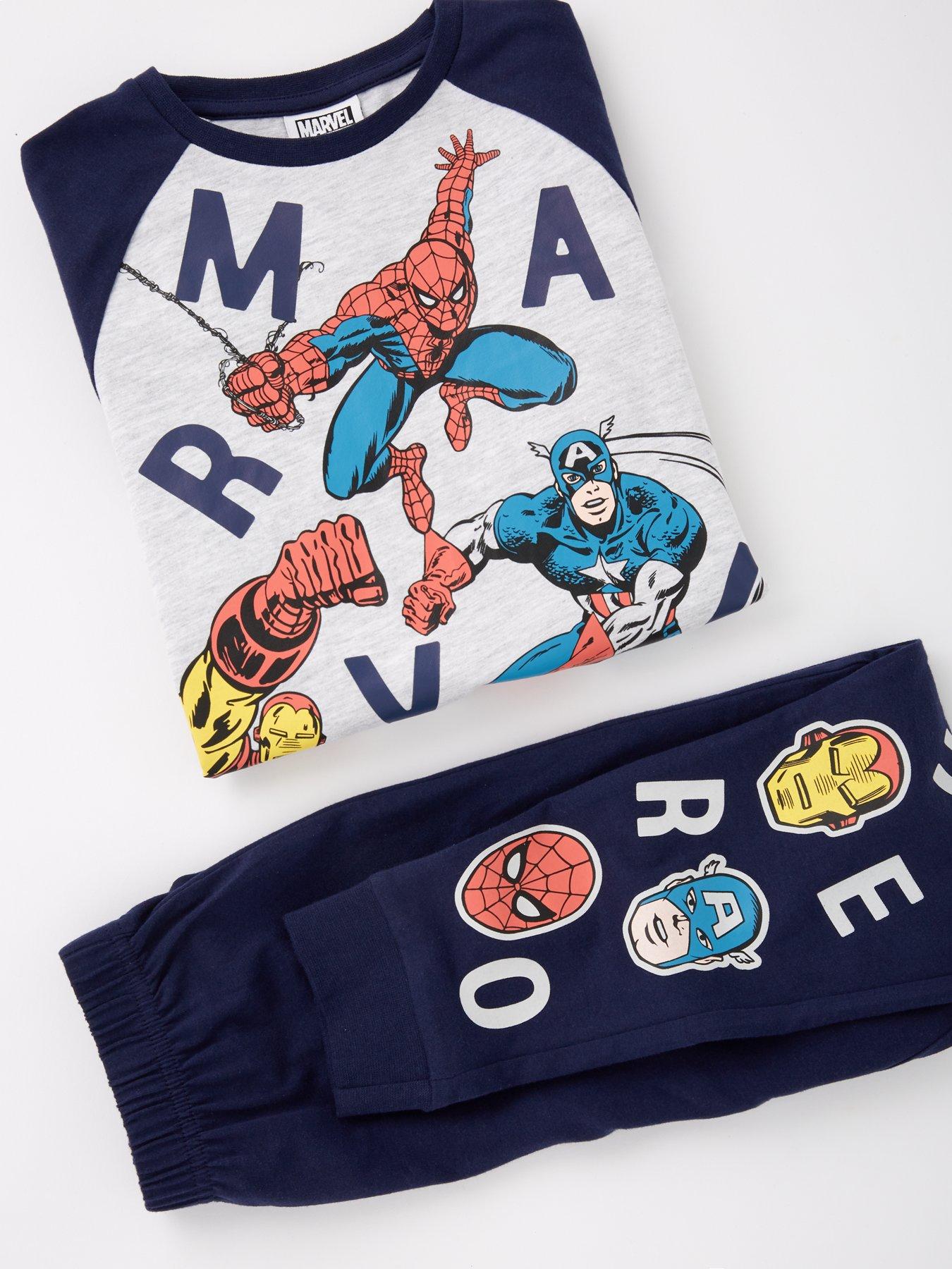 Marvel Avengers Raglan Short Sleeve Pyjamas - Navy | Very