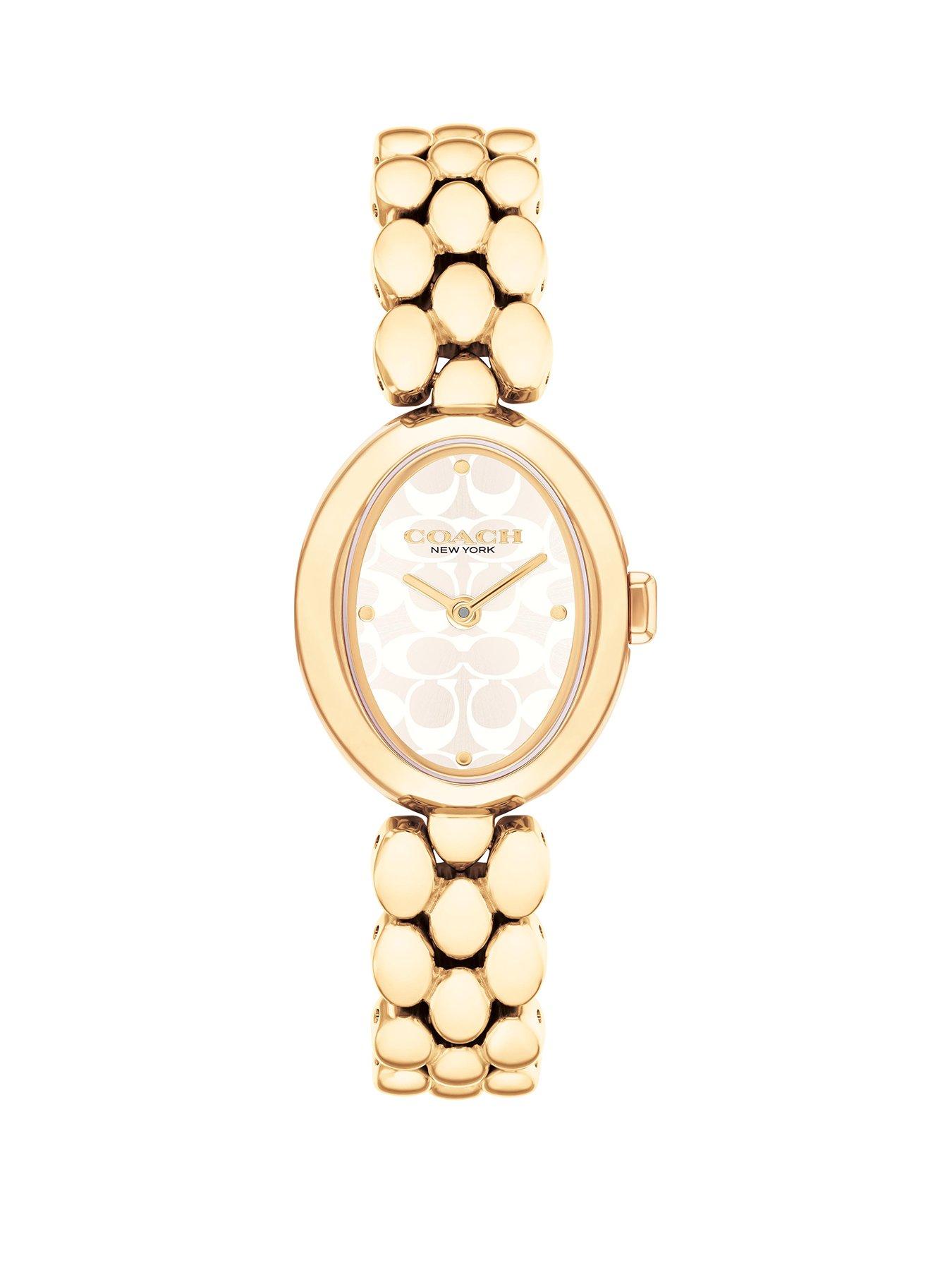 COACH Ladies Sammy 22mm Oval Gold IP Watch | Very