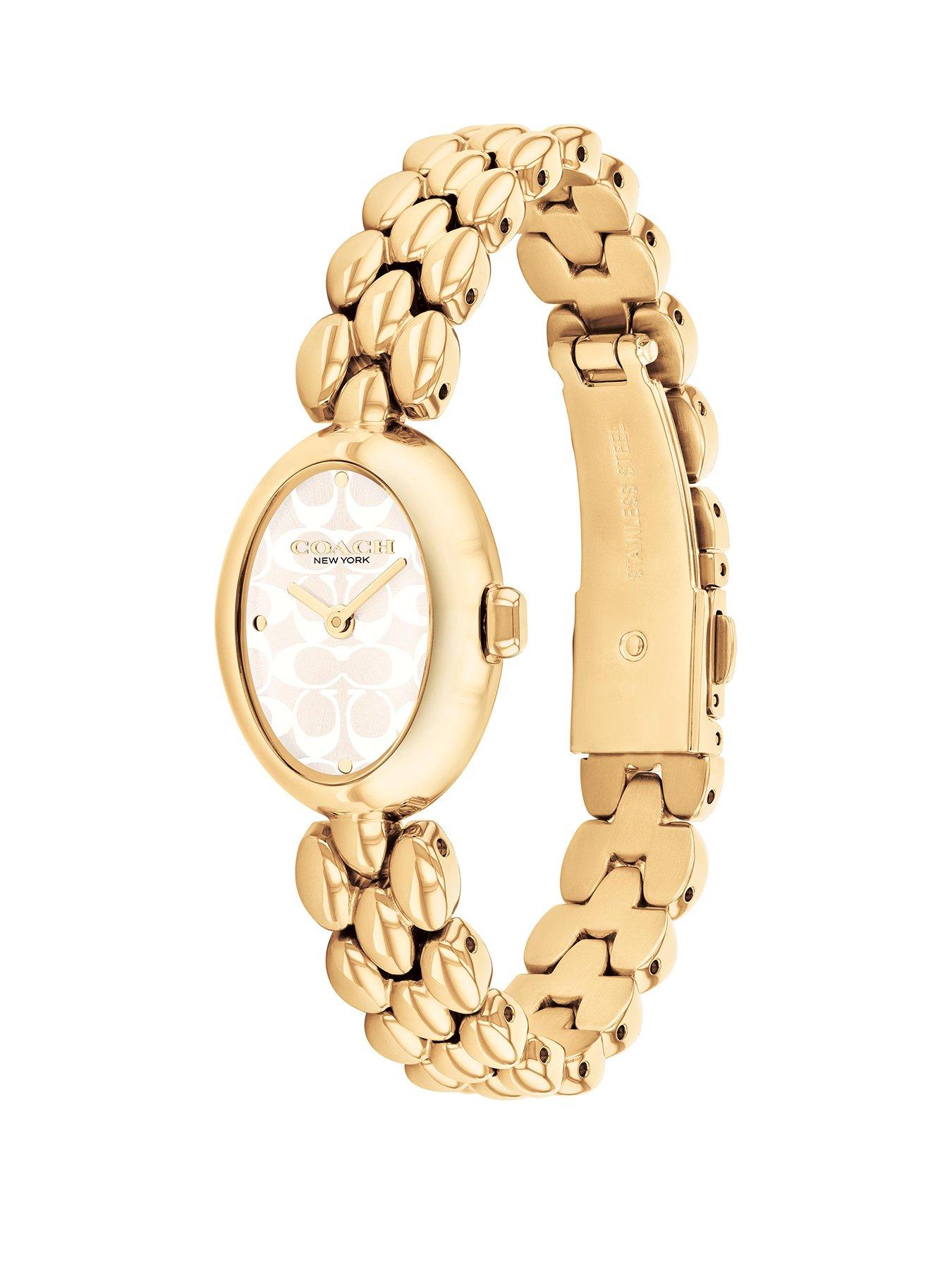 COACH Ladies Sammy 22mm Oval Gold IP Watch | Very