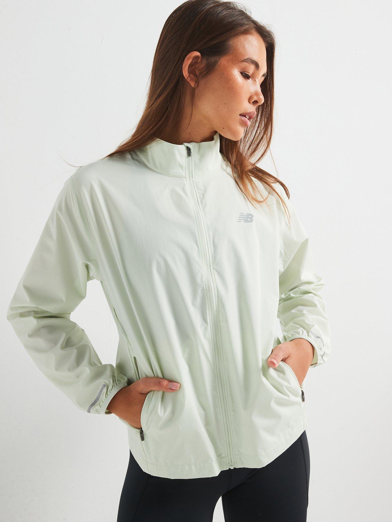 New Balance Womens Running Sport Essentials Reflective Jacket - Green ...