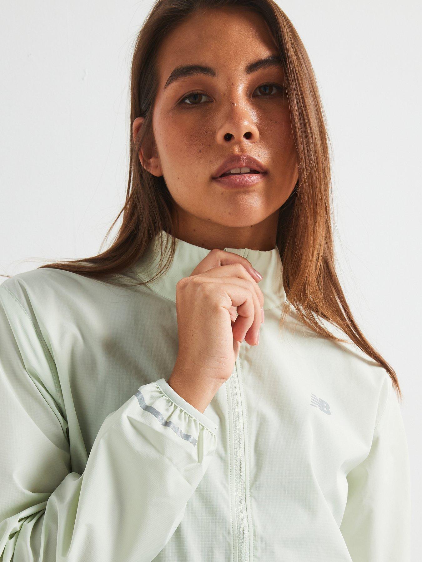 New Balance Womens Running Sport Essentials Reflective Jacket - Green ...