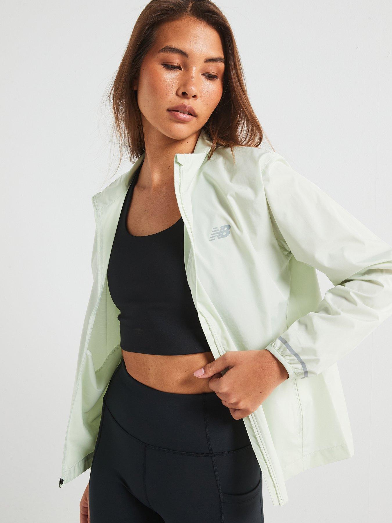 New Balance Womens Running Sport Essentials Reflective Jacket - Green ...