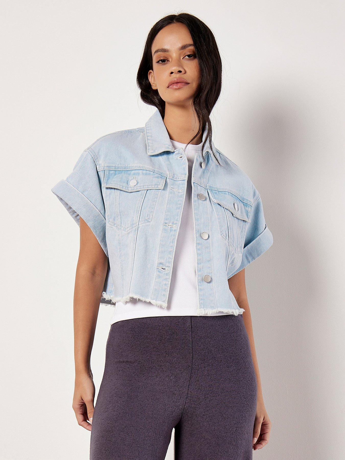 Apricot Turn Up Crop Denim Jacket | Very