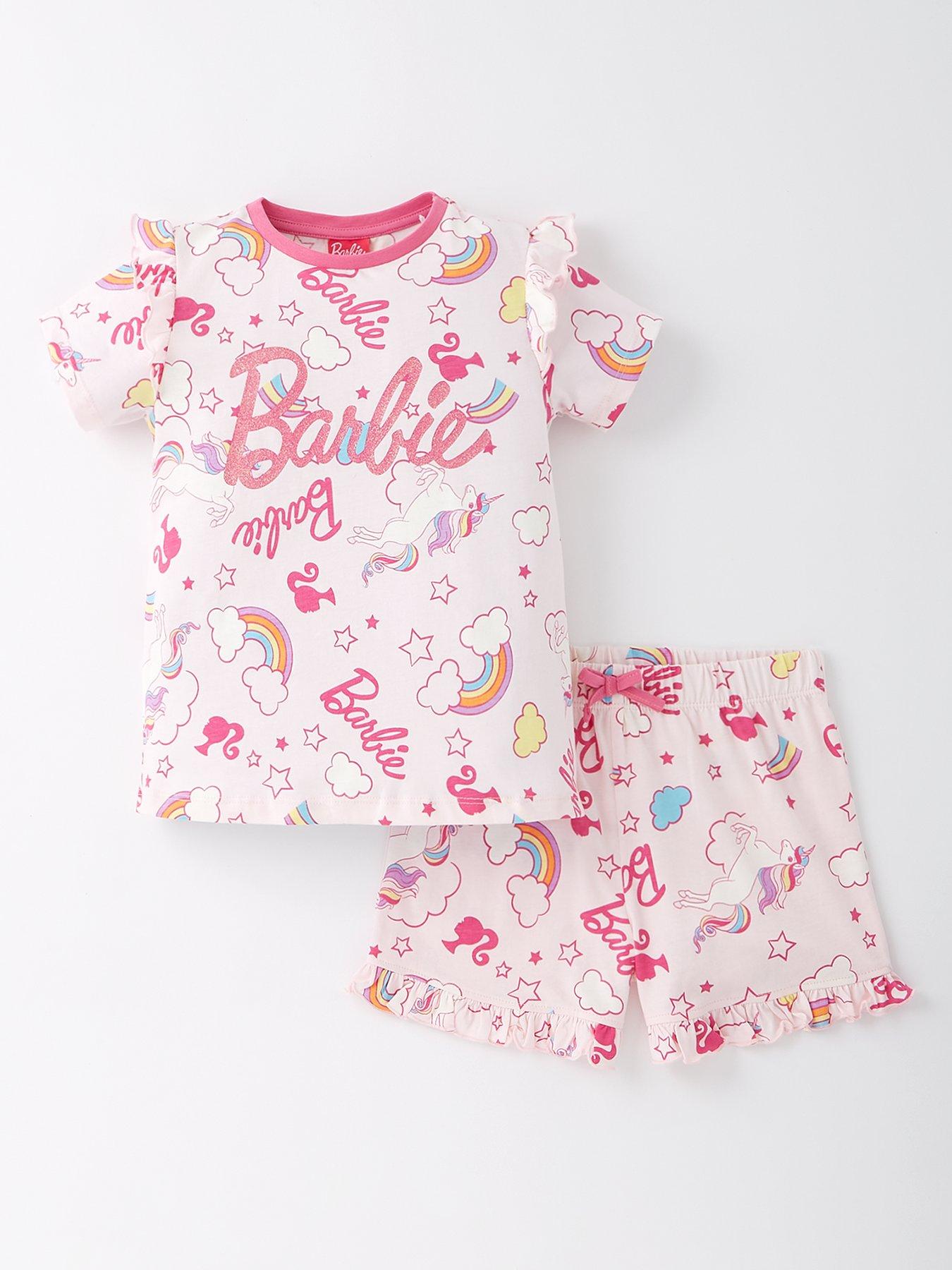 Barbie All Over Print Short Sleeve Pyjamas - Pink | Very
