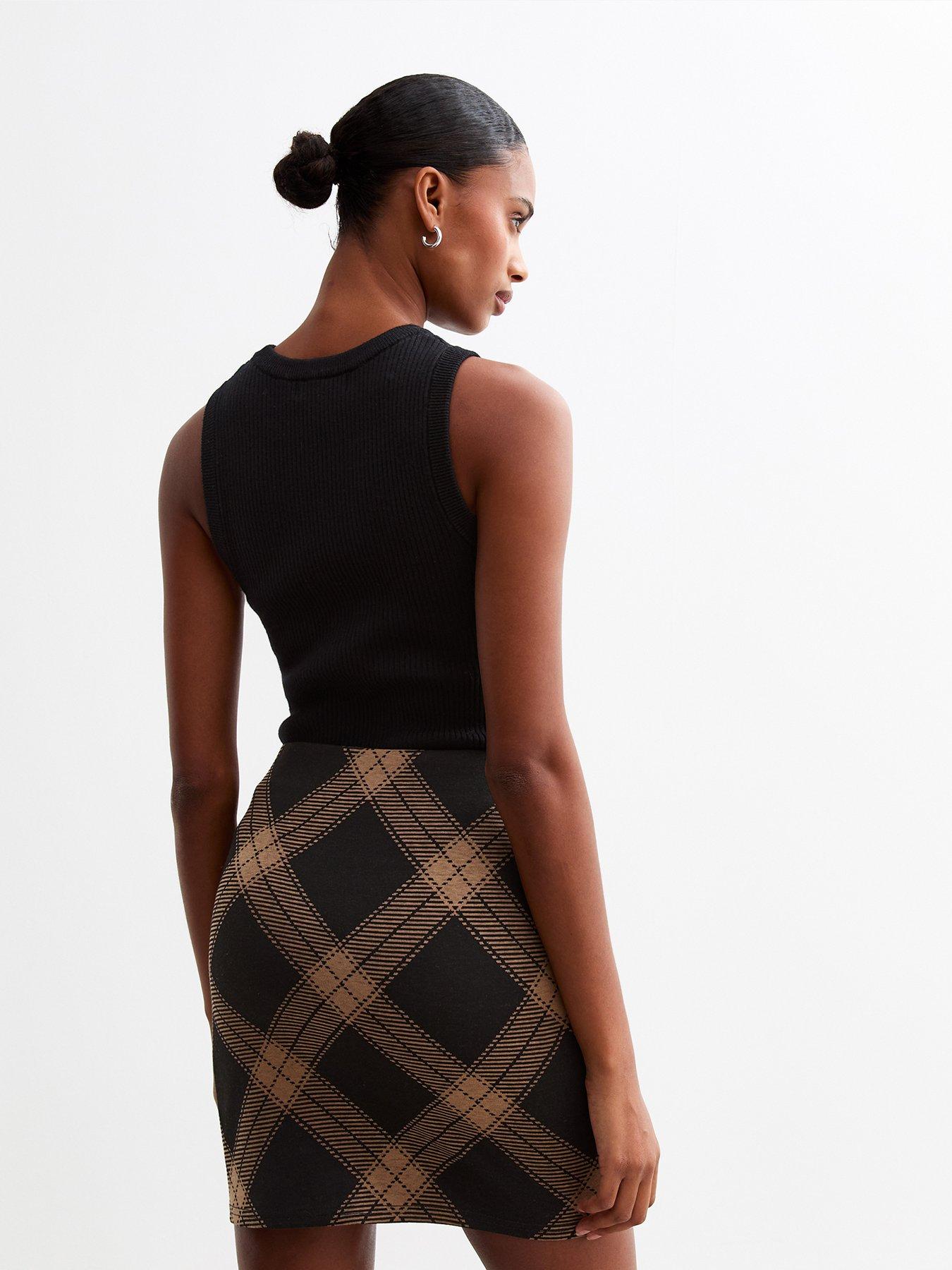 New Look Checked Mini Tube Skirt - Black | Very