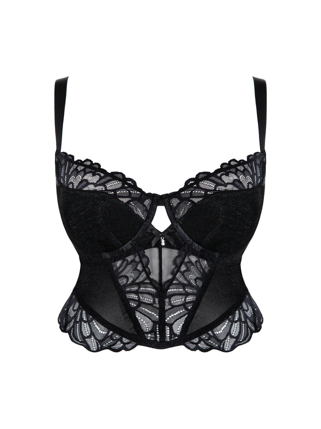 Curvy Kate Boost Bombshell Longline Padded Balcony Bra - Black Sparkle ...