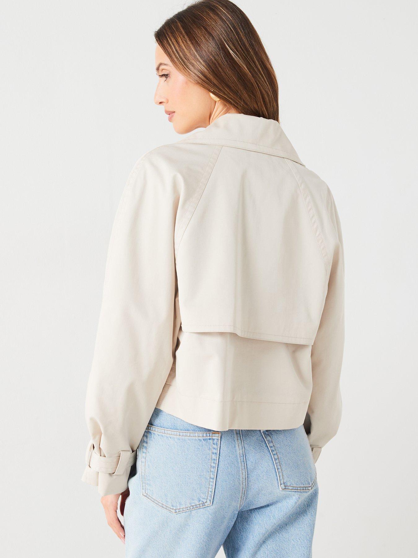 Mango Cropped Trench Jacket - Beige | Very