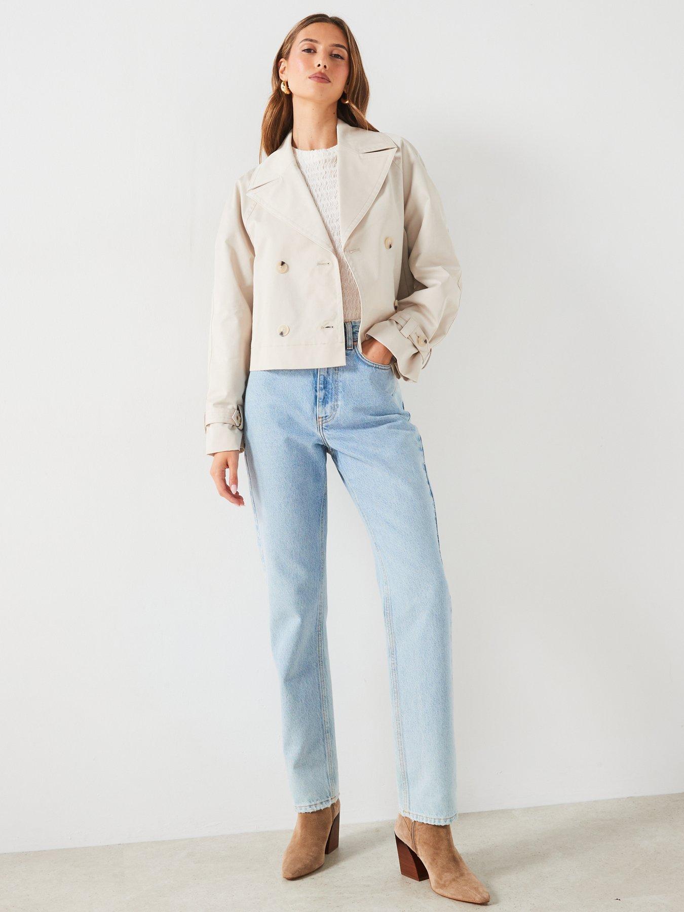Mango Cropped Trench Jacket - Beige | Very
