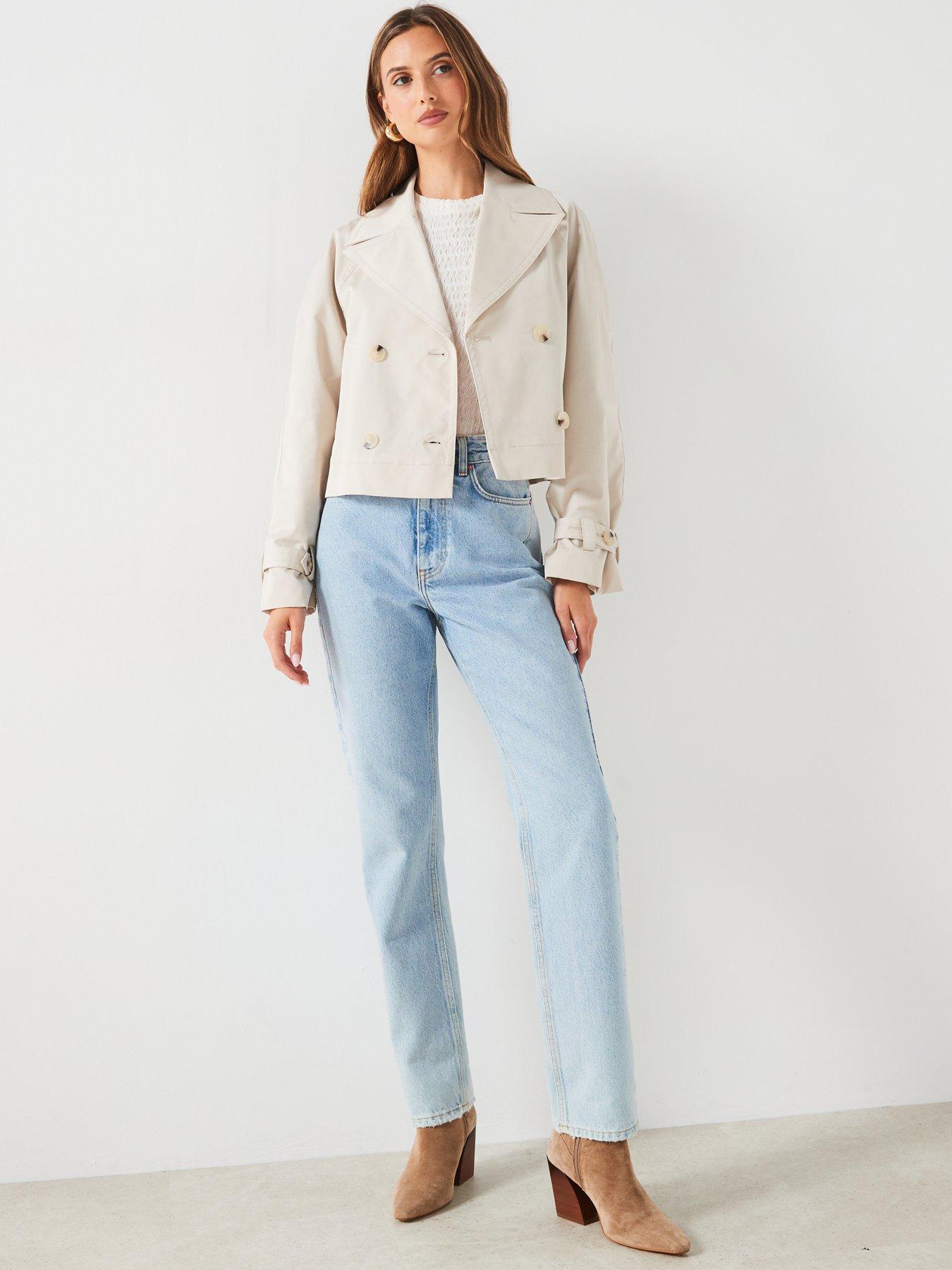 Mango Cropped Trench Jacket - Beige | Very