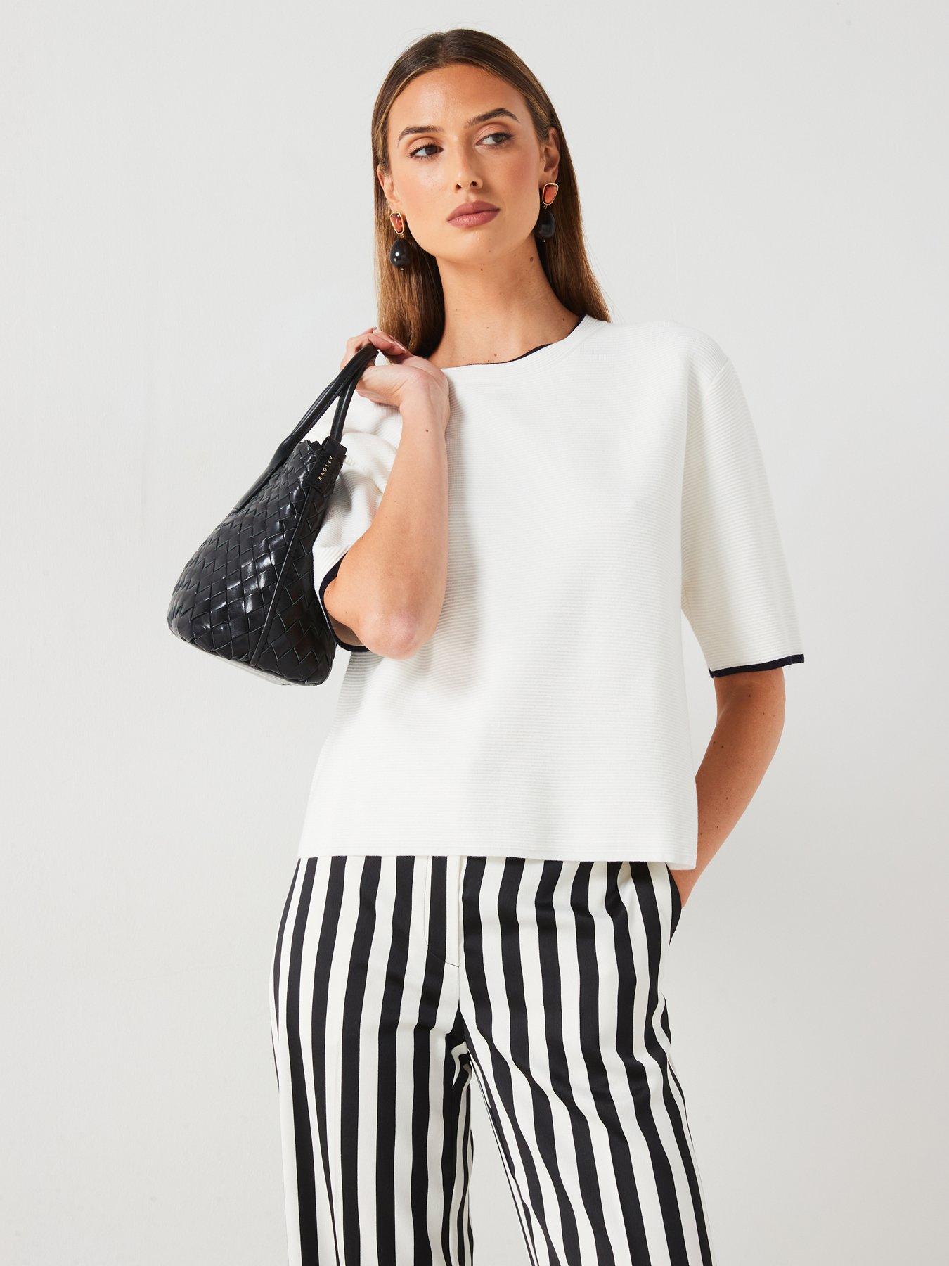 Mango Knitted Top With Tipping - Cream | Very