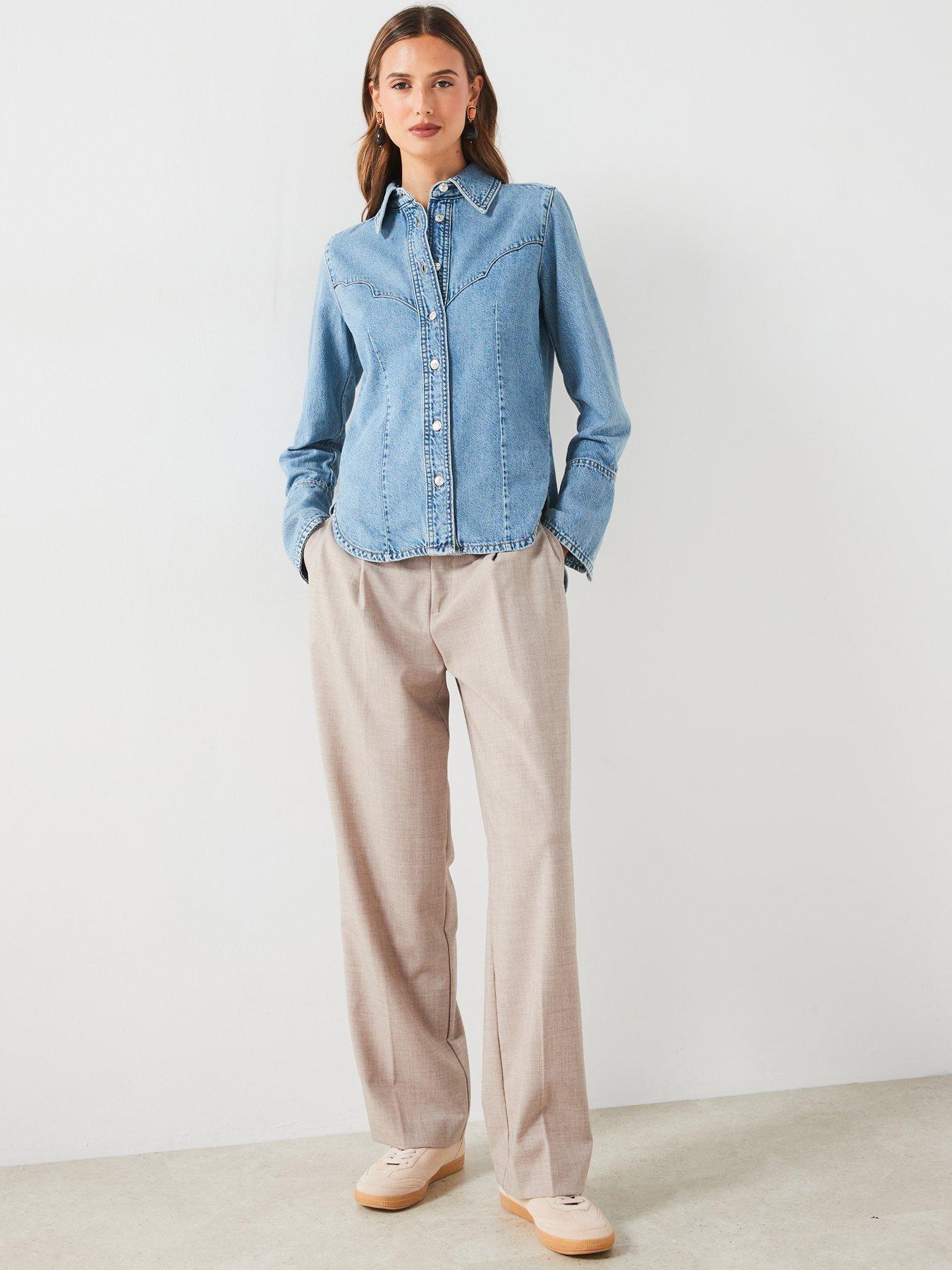 Mango Western Denim Shirt - Blue | Very