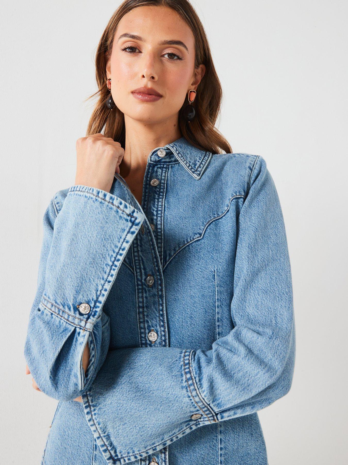Mango Western Denim Shirt - Blue | Very