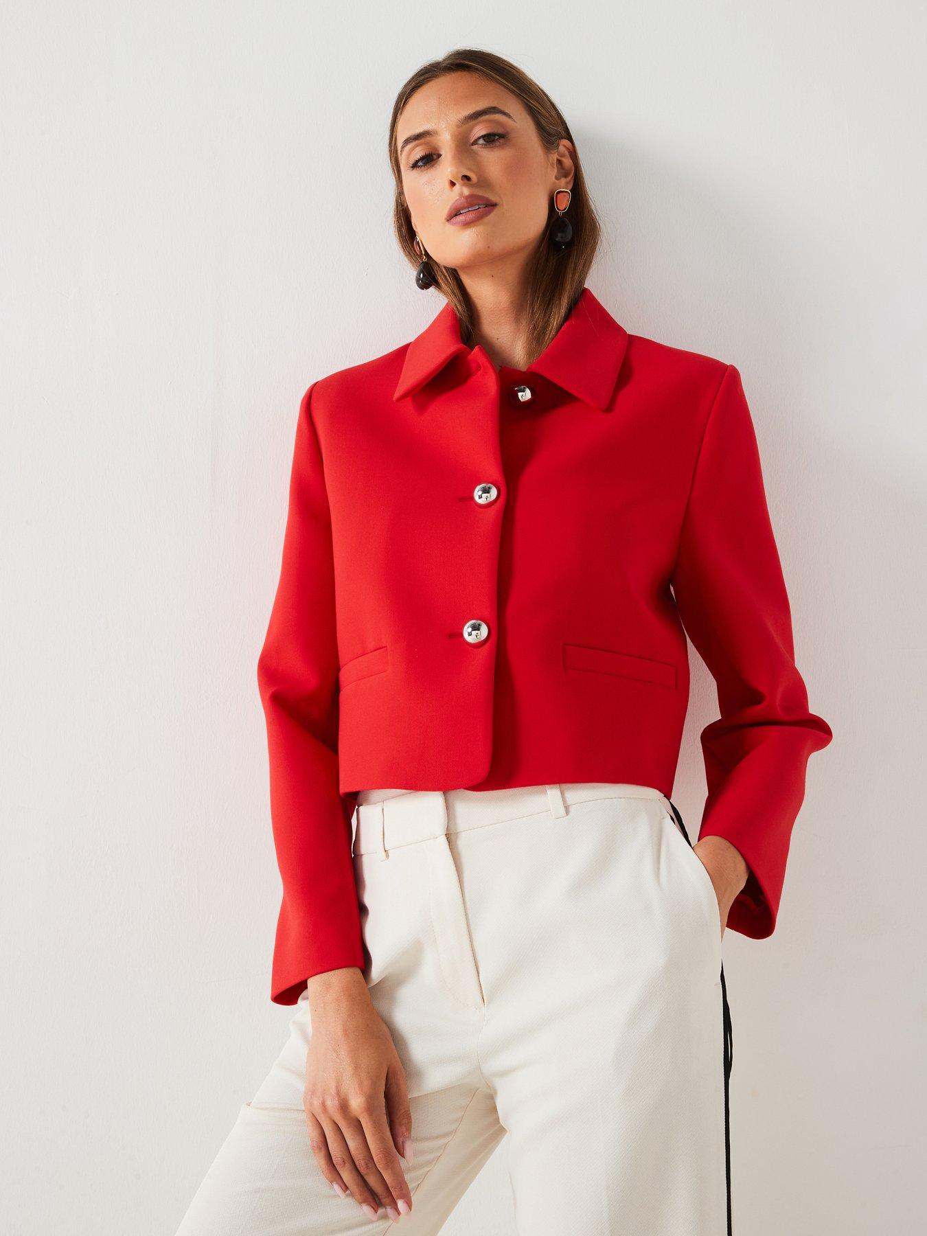 Mango Tailored Collar Jacket - Red | Very