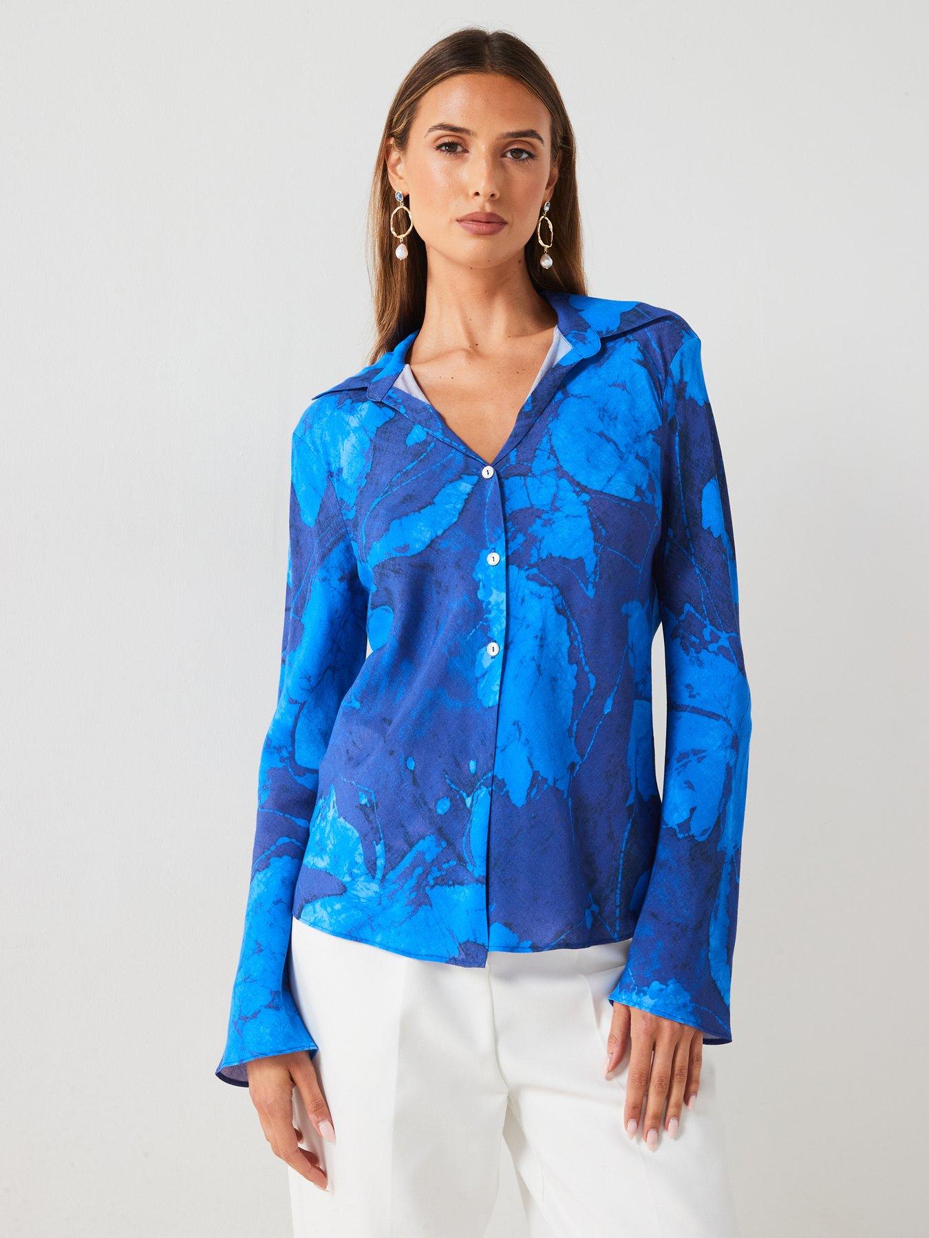 Mango Printed Floral Shirt - Blue | Very