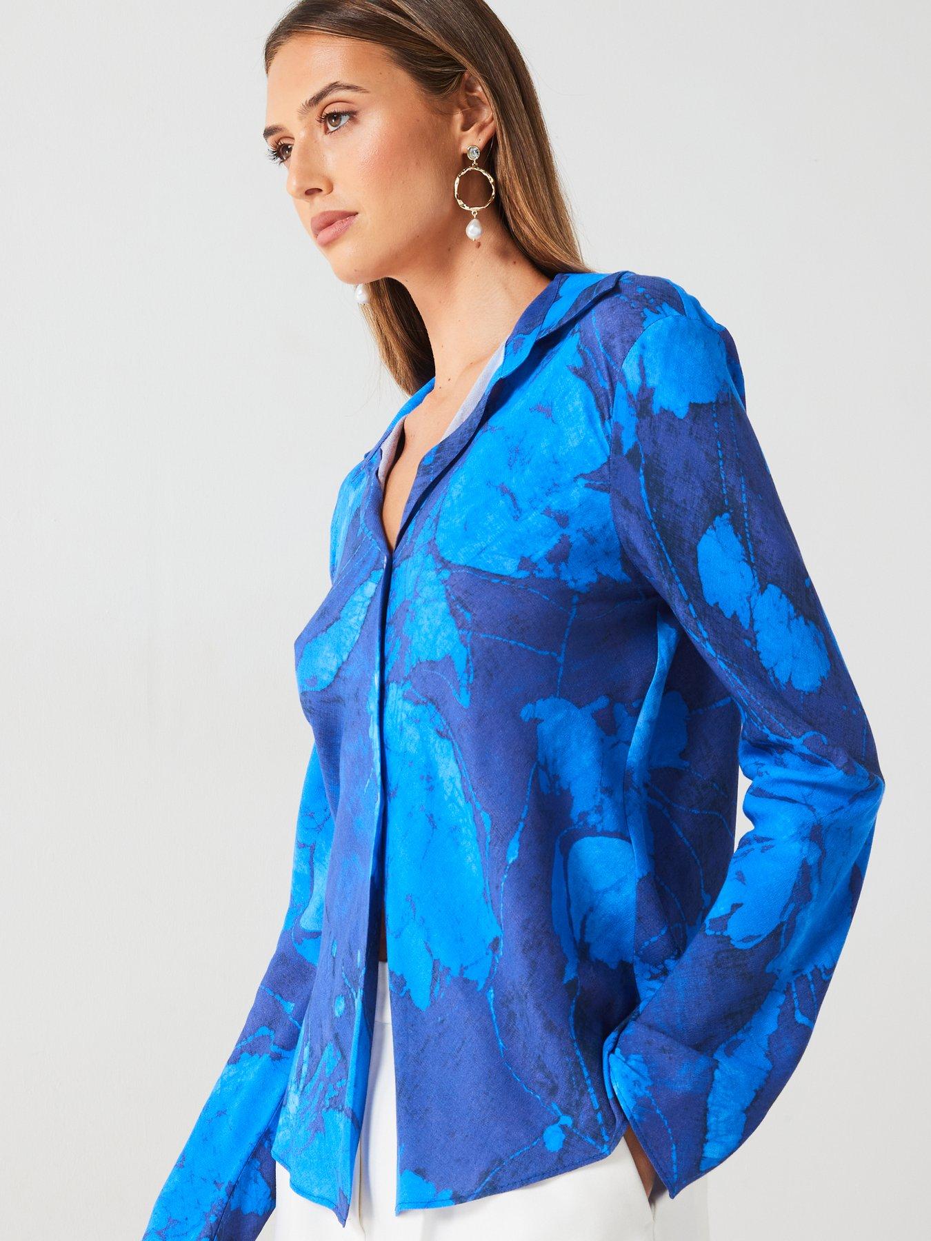 Mango Printed Floral Shirt - Blue | Very