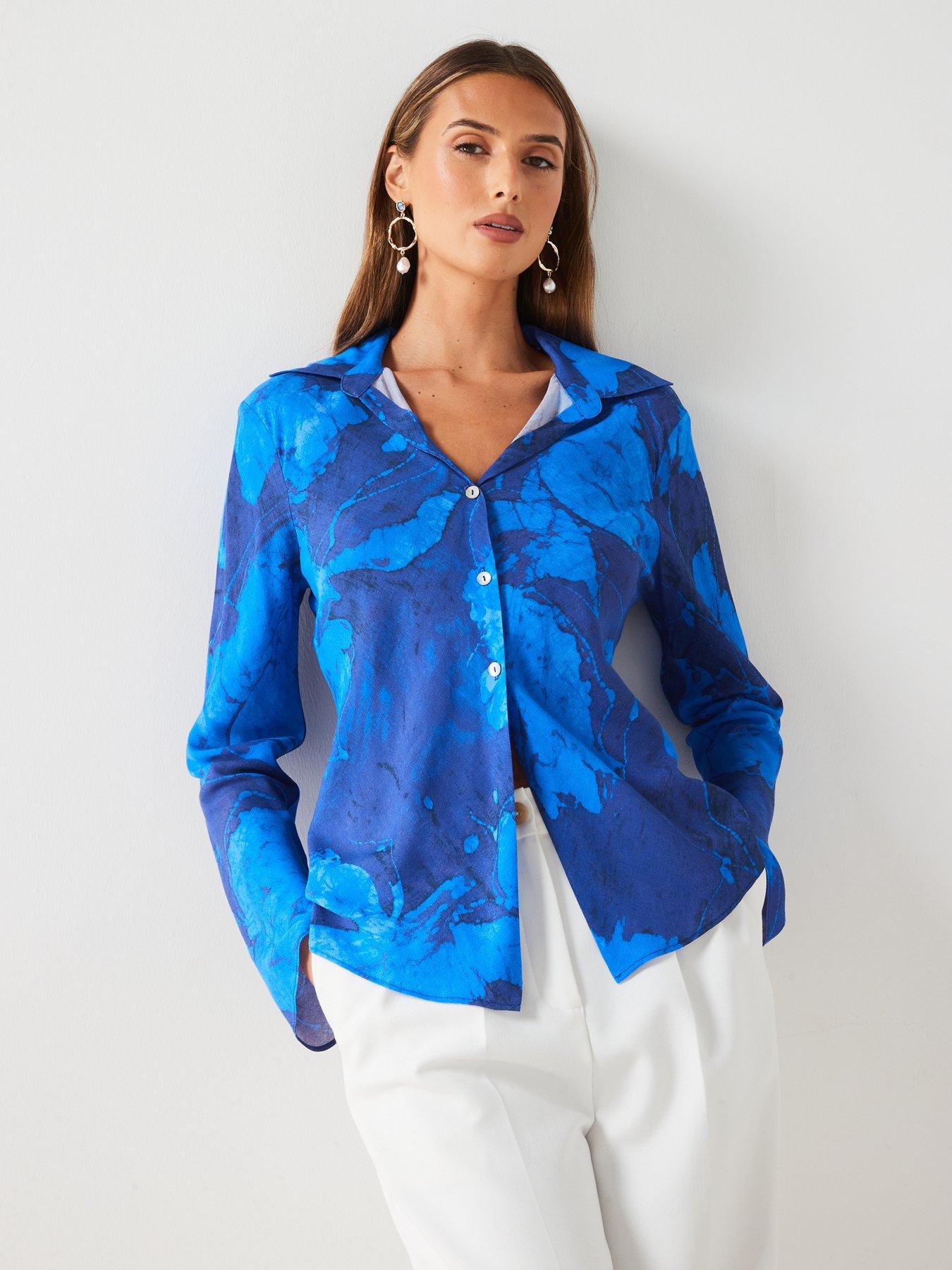 Mango Printed Floral Shirt - Blue | Very