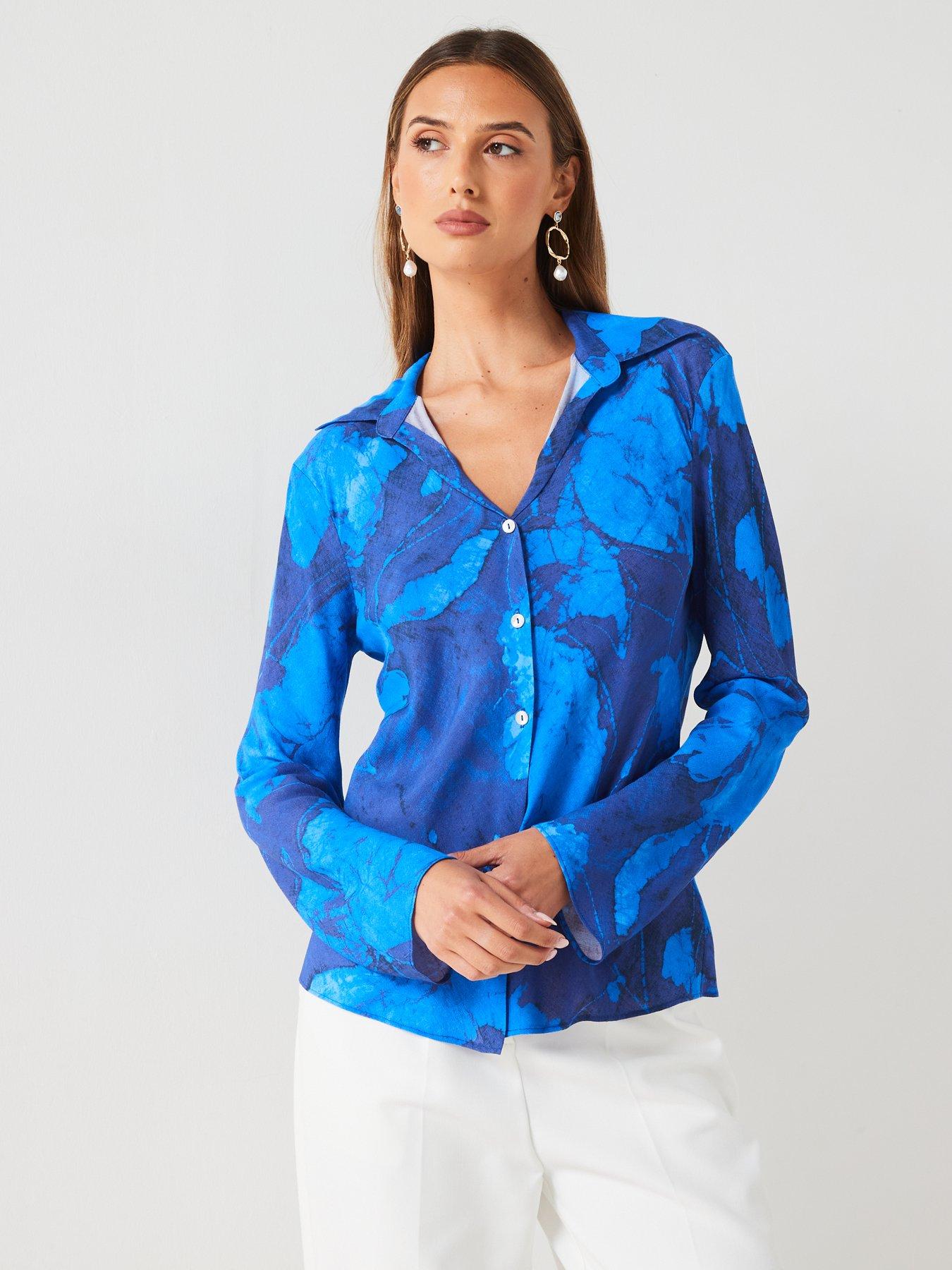 Mango Printed Floral Shirt - Blue | Very
