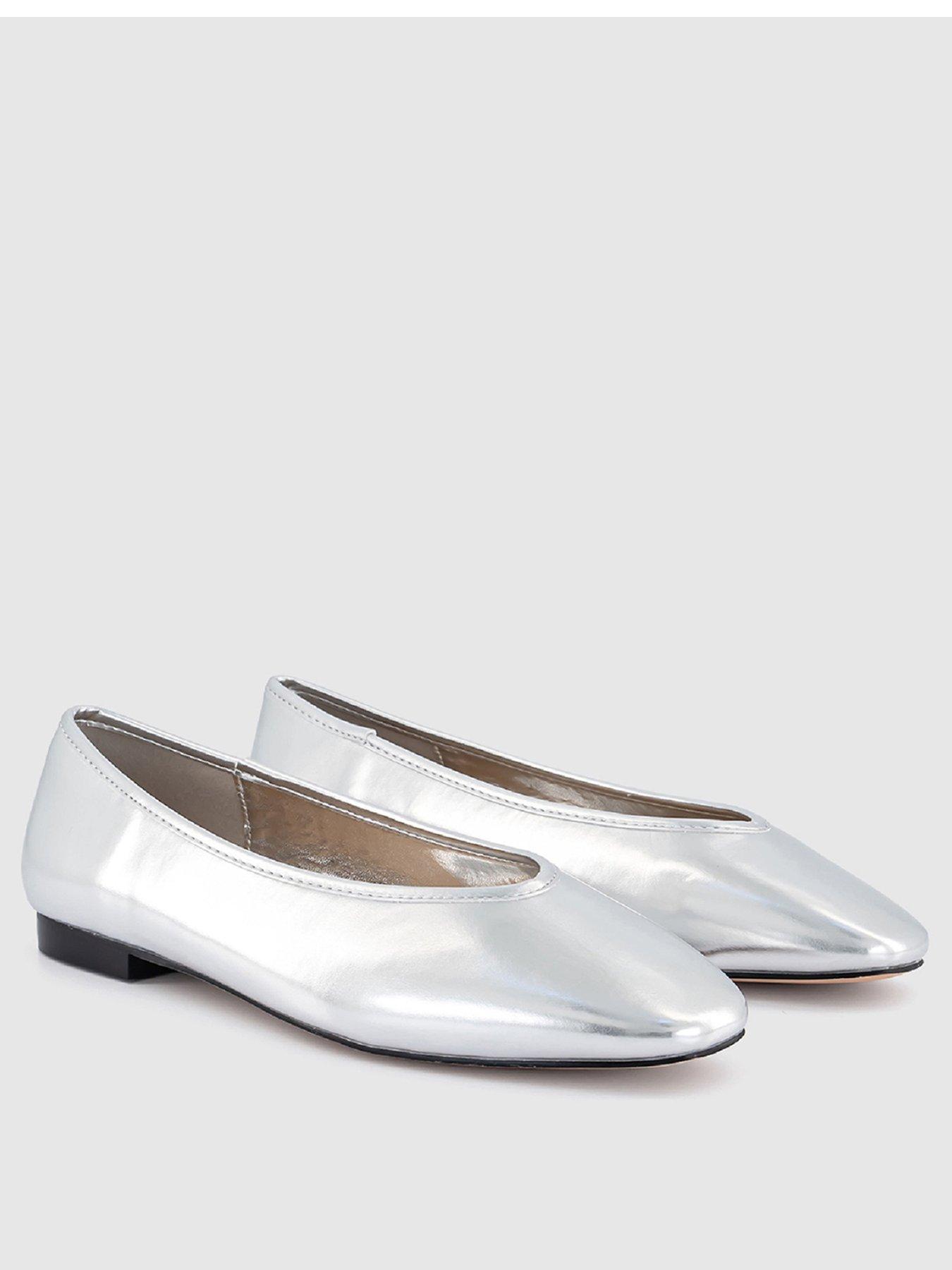 OFFICE Follie High Vamp Ballet Flats - Silver | Very