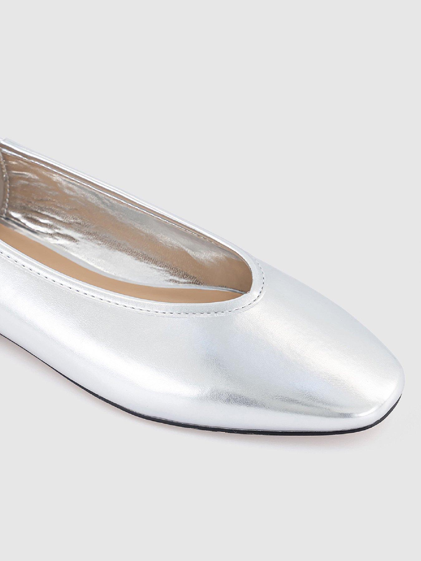 OFFICE Follie High Vamp Ballet Flats - Silver | Very