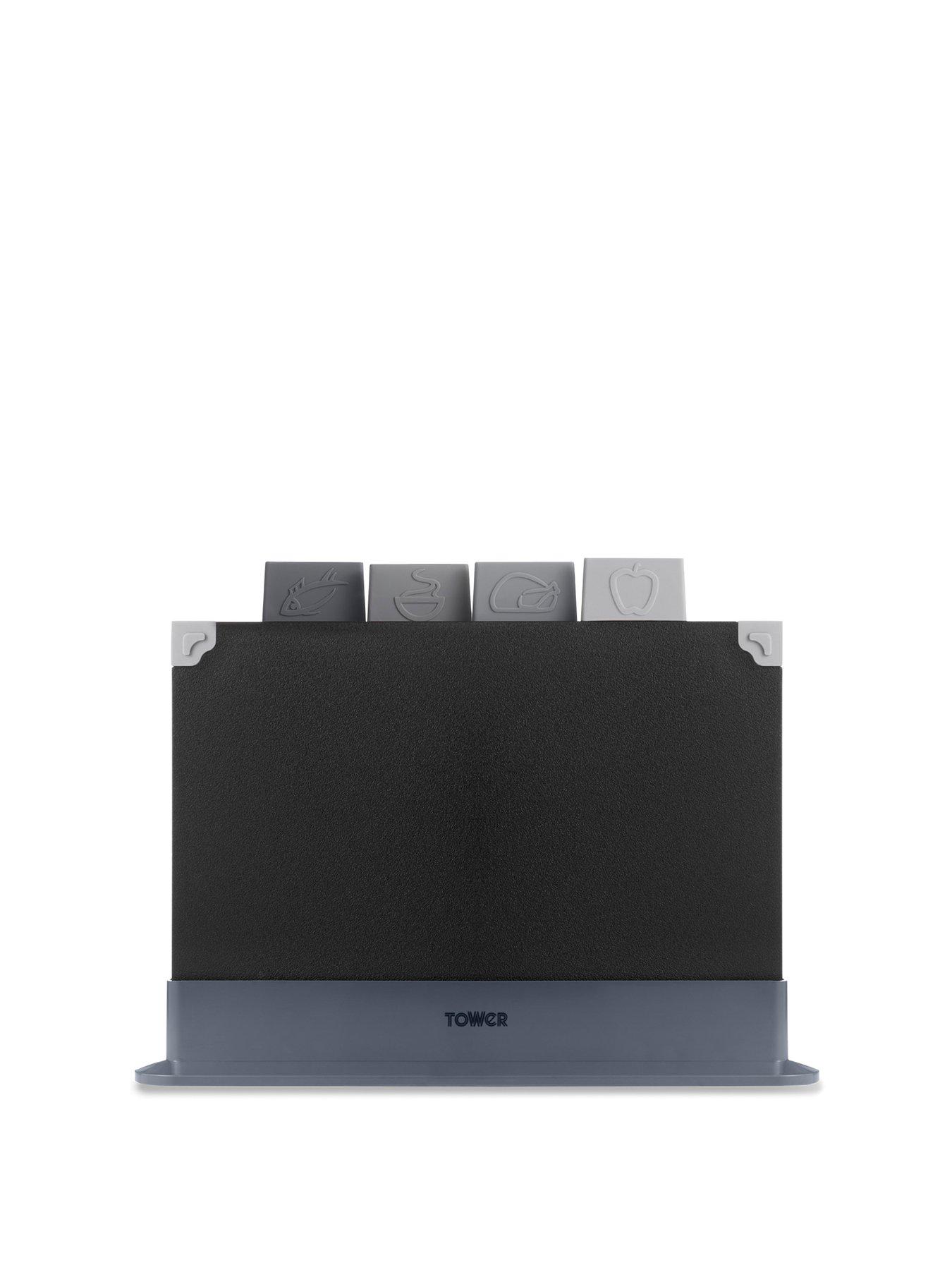 Tower 4 Piece Chopping Board Set With Stand | Very.co.uk