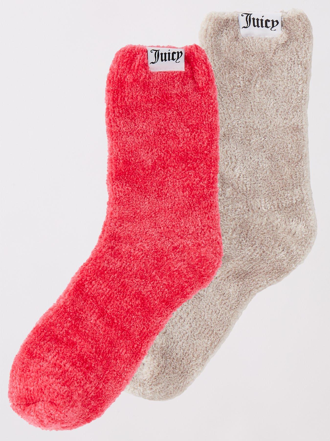 Juicy Couture 2 Pack Fluffy Sock Gift Set - Pink/White | Very.co.uk