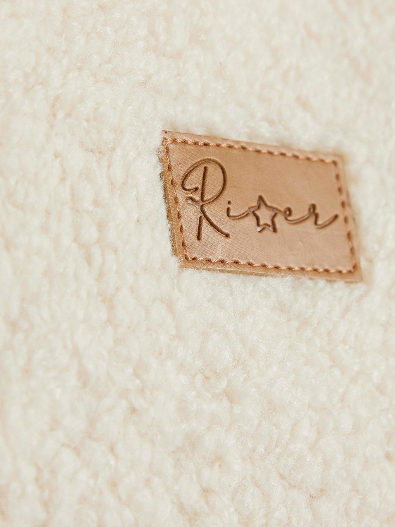 River Island Baby Baby Boys Borg Bear Hoodie Set - Beige | Very