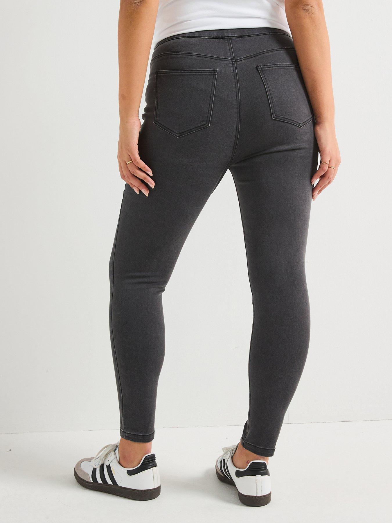 V by Very Curve High Waist Denim Jegging - Grey | Very