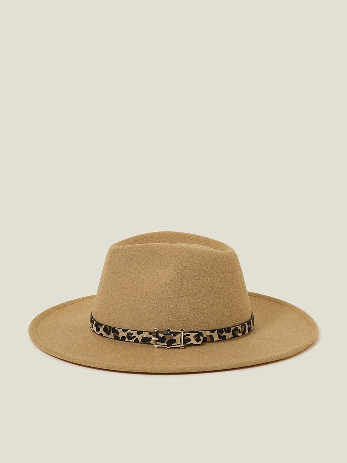 Accessorize Belted Leopard Trim Fedora Hat | Very