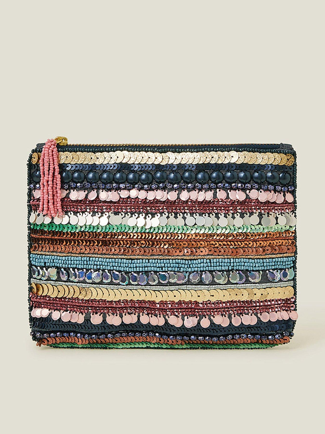 Accessorize Stripe Embellished Pouch | Very