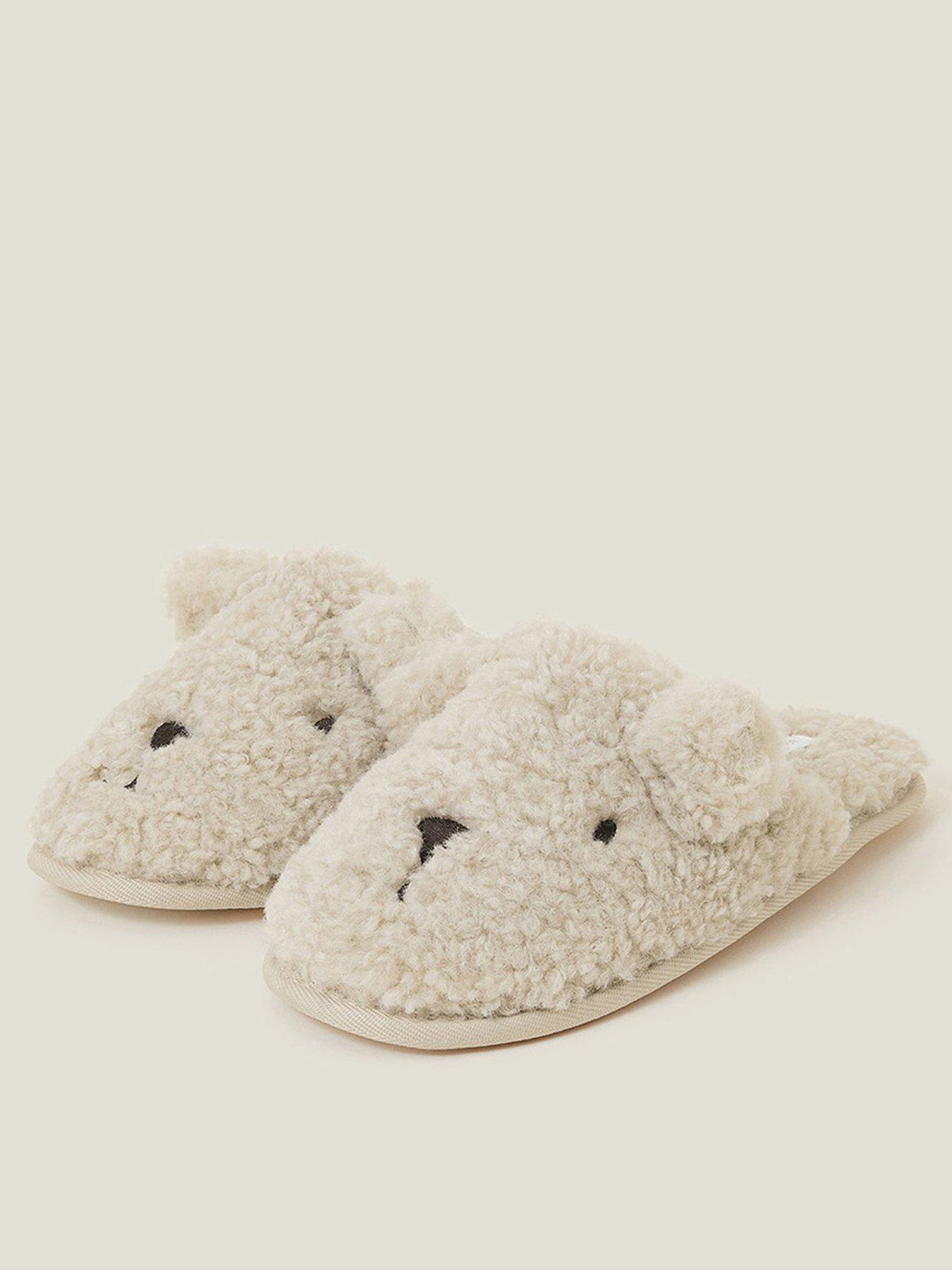 Accessorize Teddy Mule Slippers - Natural | Very