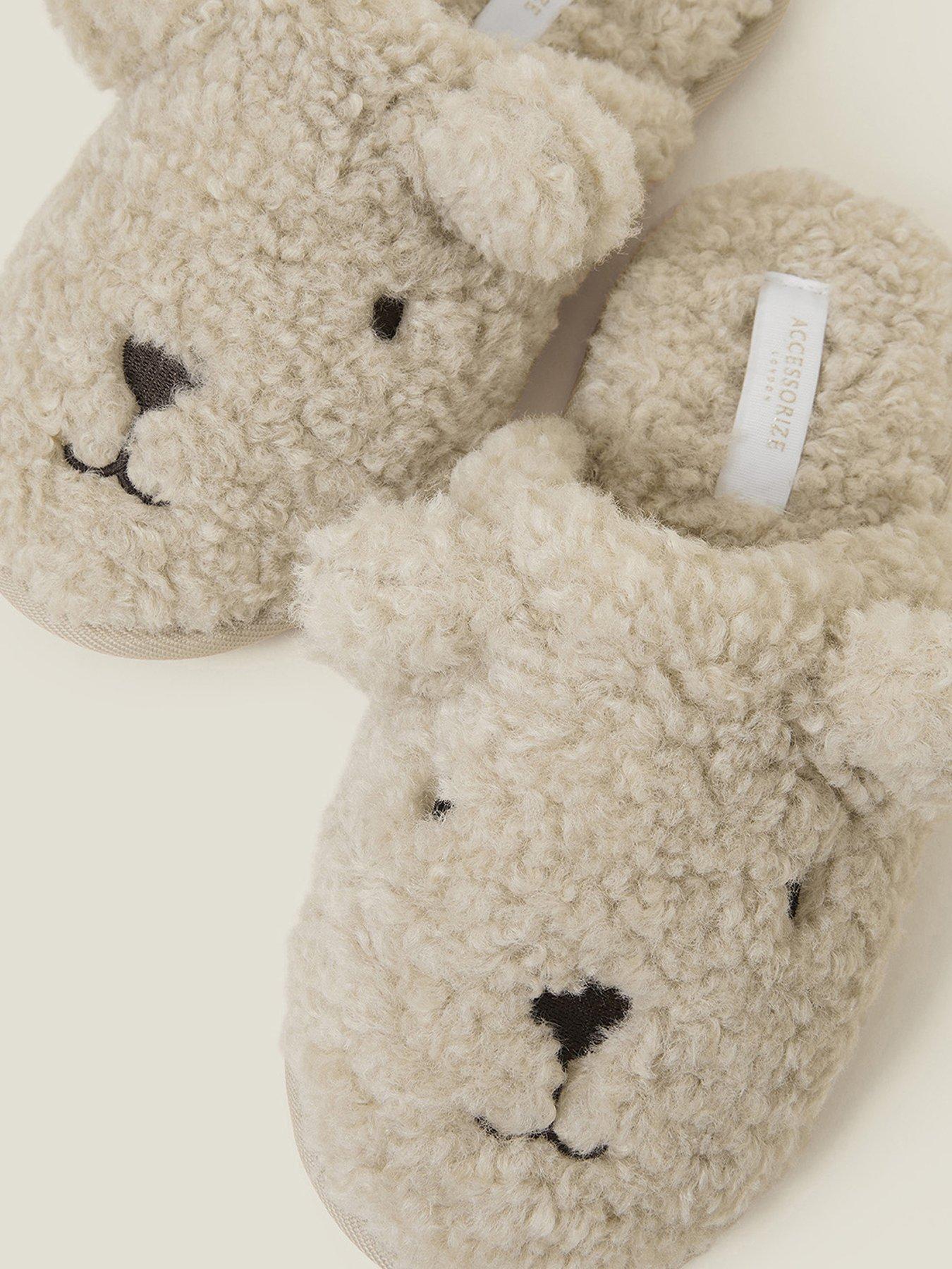 Accessorize Teddy Mule Slippers - Natural | Very