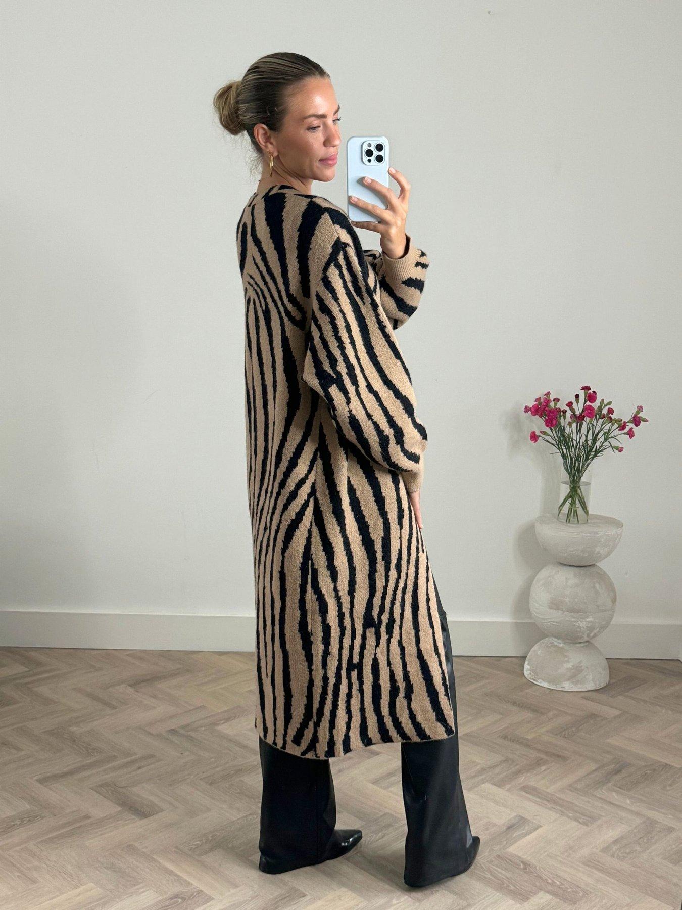 Style Cheat Zebra Print Knitted Cardigan - Multi | Very