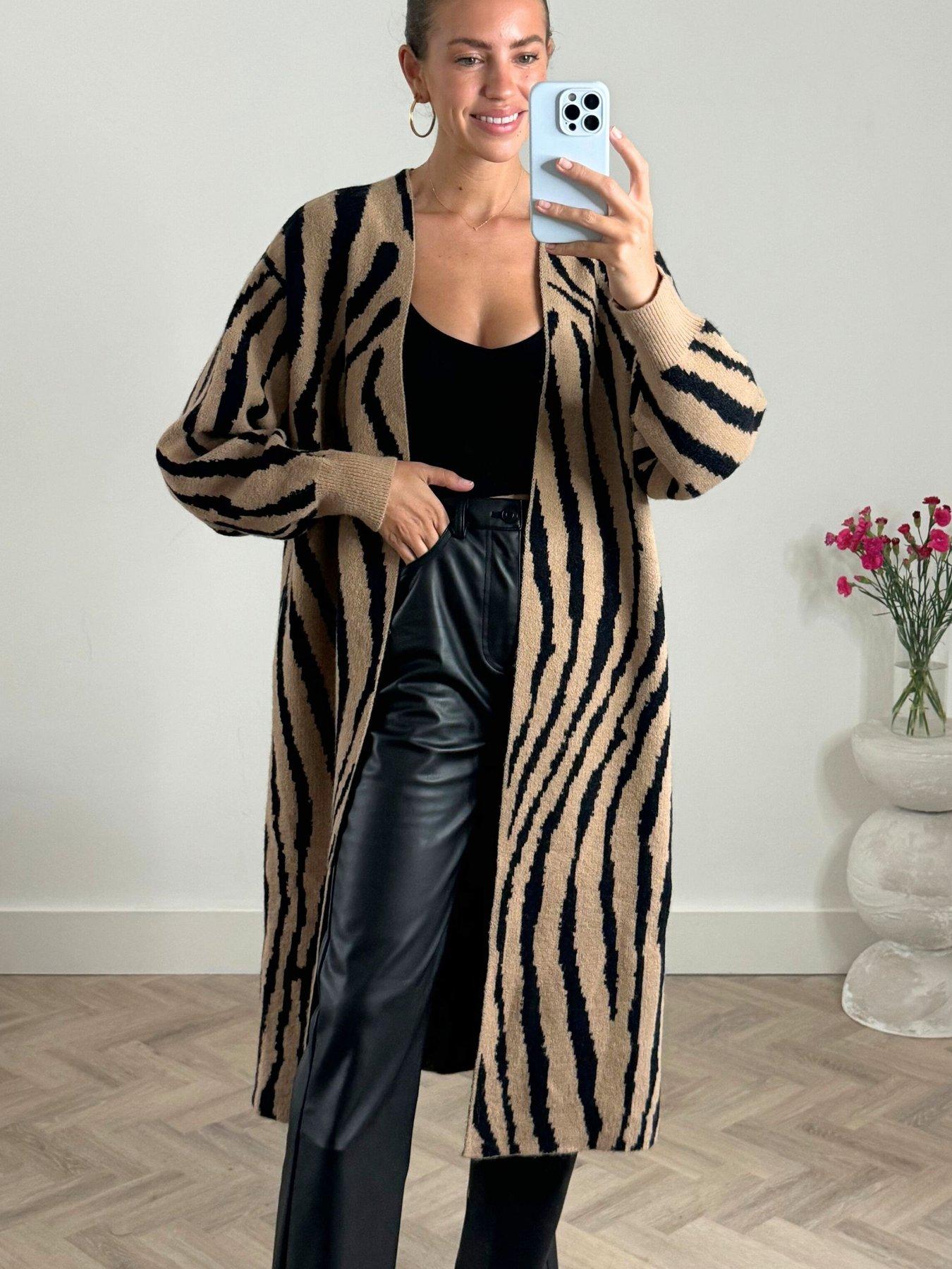 Style Cheat Zebra Print Knitted Cardigan - Multi | Very
