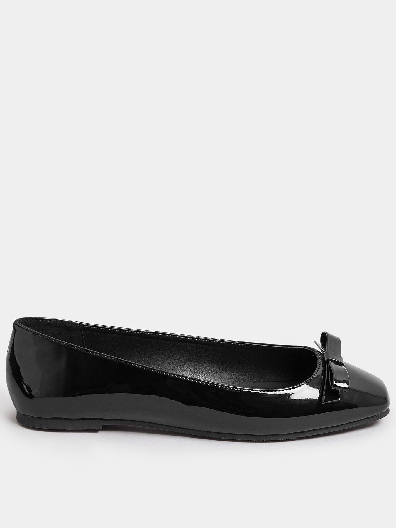 Long Tall Sally Square Toe Ballet Bow Pump - Black | Very