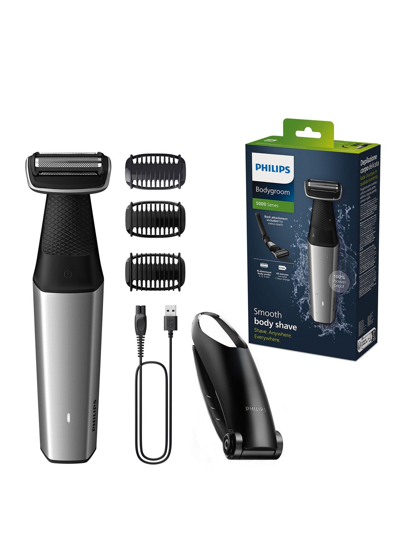 Philips Series 5000 Cordless Body Groomer with Back Attachment & Skin ...