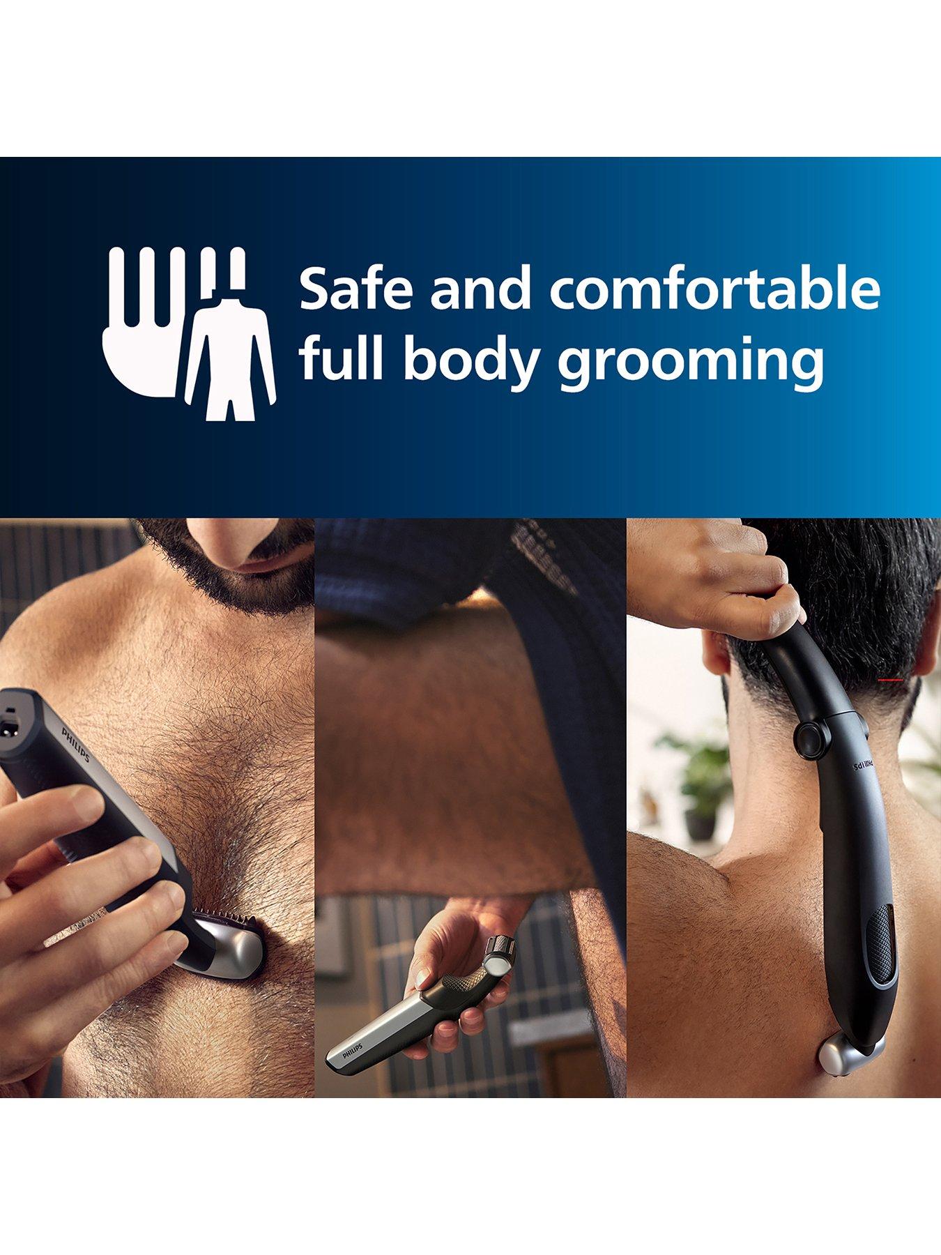 Philips Series 5000 Cordless Body Groomer with Back Attachment & Skin ...