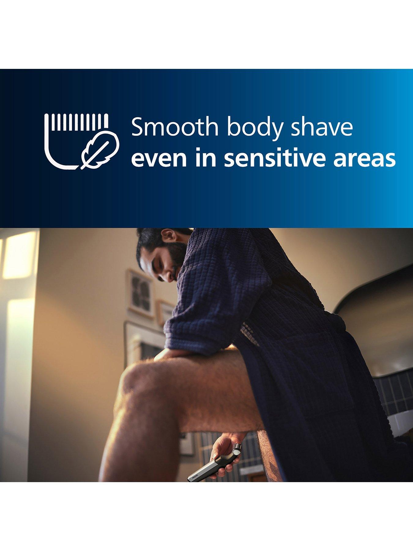 Philips Series 5000 Cordless Body Groomer with Back Attachment & Skin ...