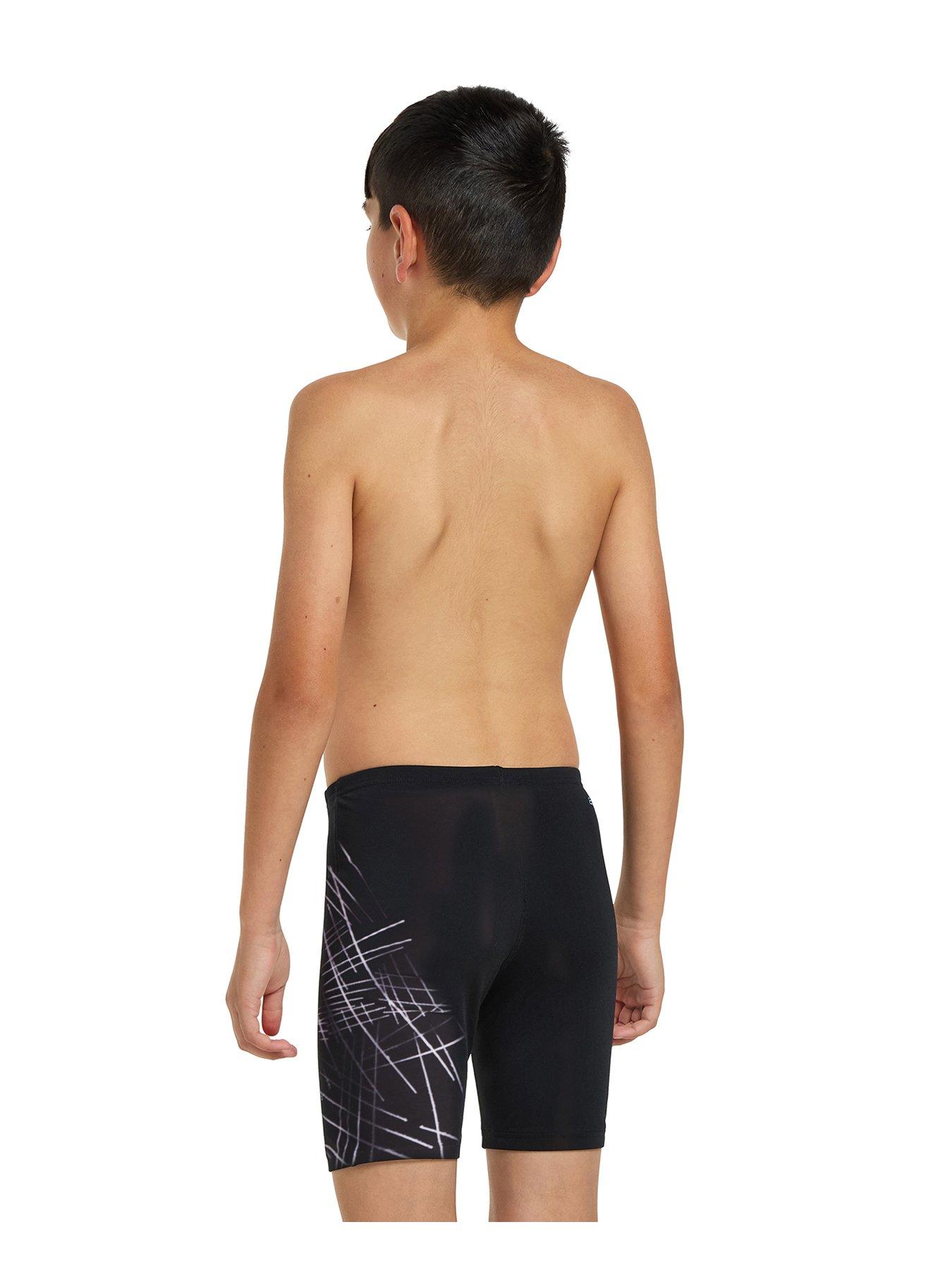 Zoggs Boys Ecolast+ Etch Mid Jammer Swim Shorts - Black | Very