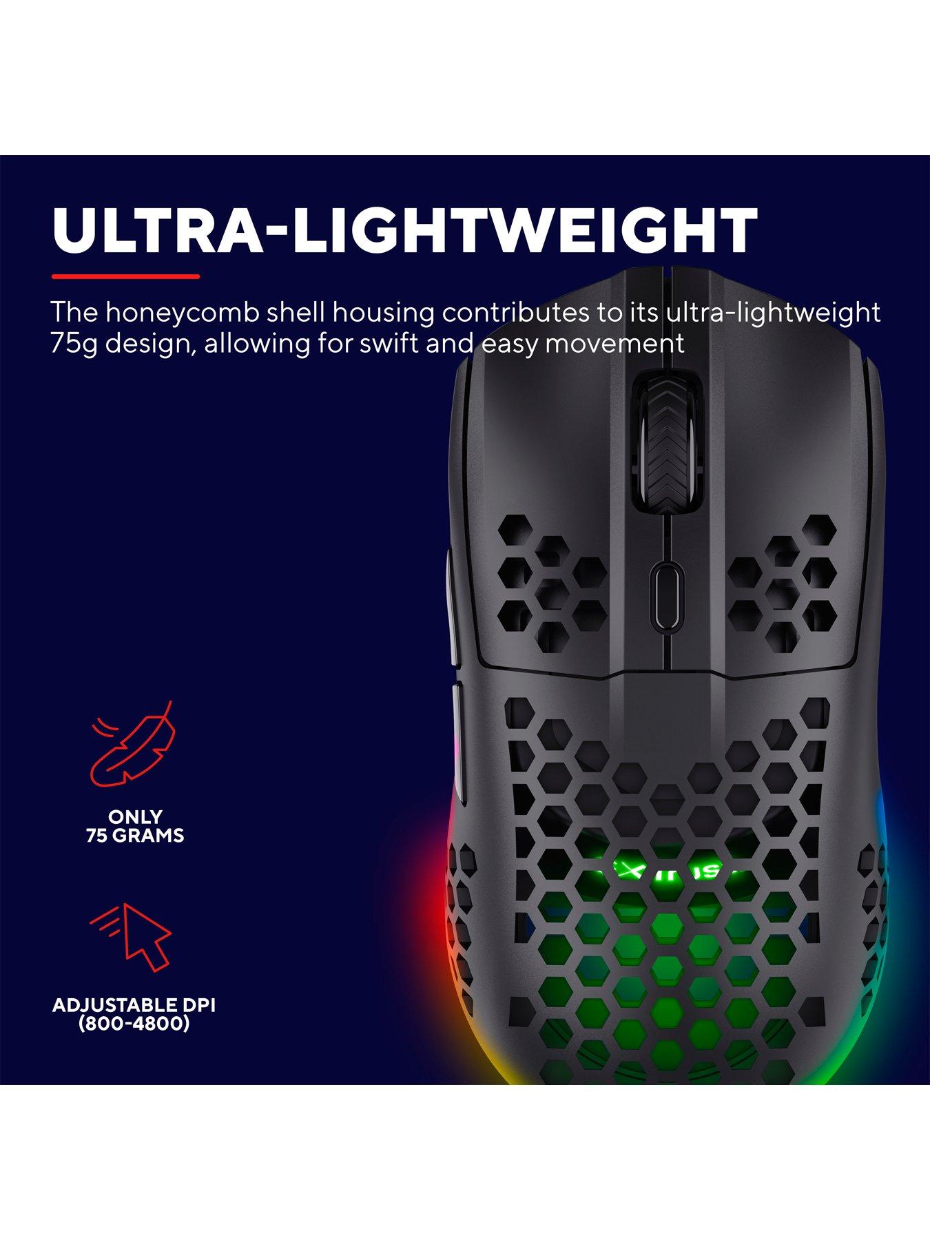 Trust GXT929 Helox Ultra-Lightweight Wireless RGB Black Gaming Mouse ...