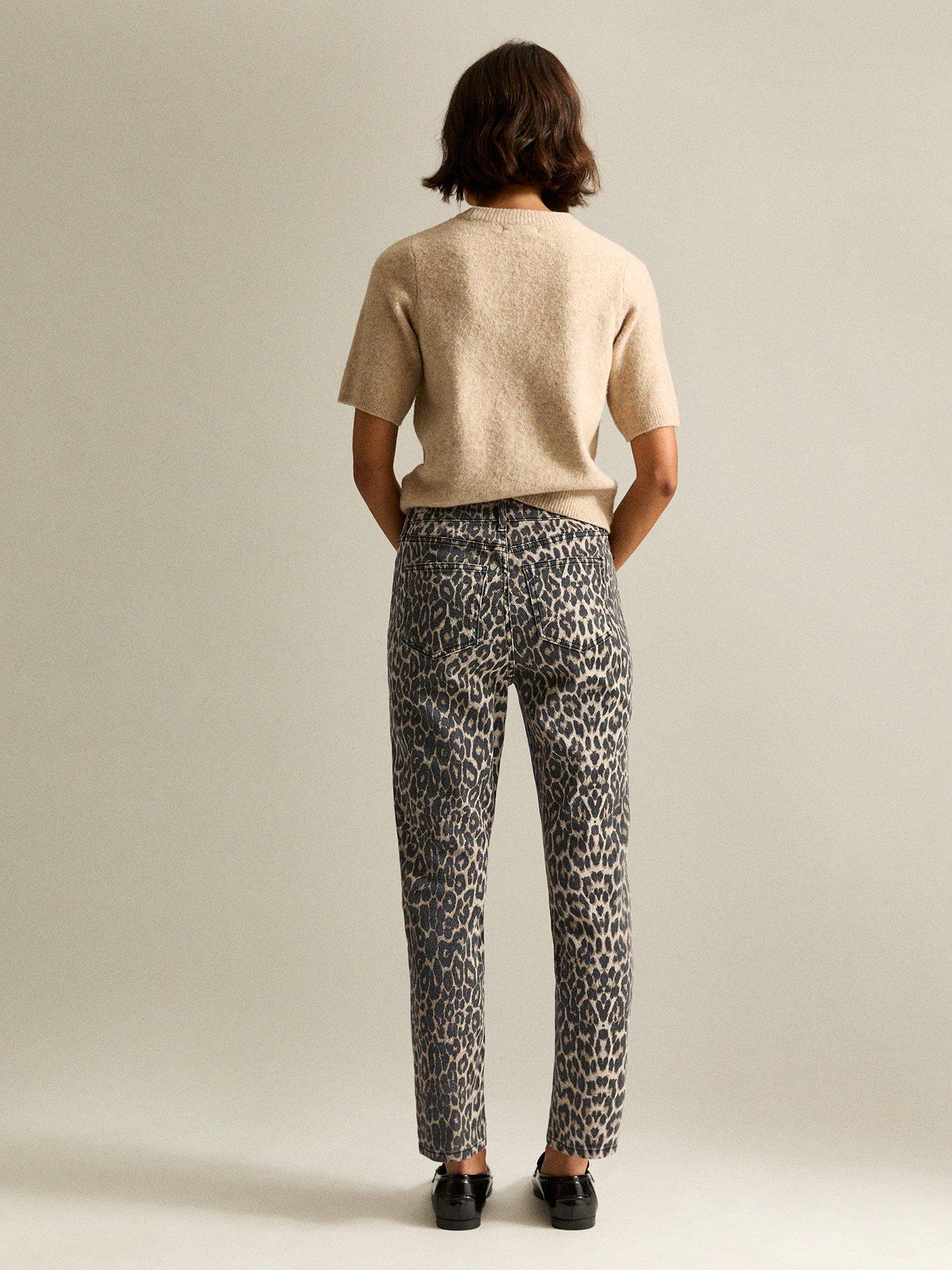 New Look Leopard Print Straight Leg Jeans - Brown | Very
