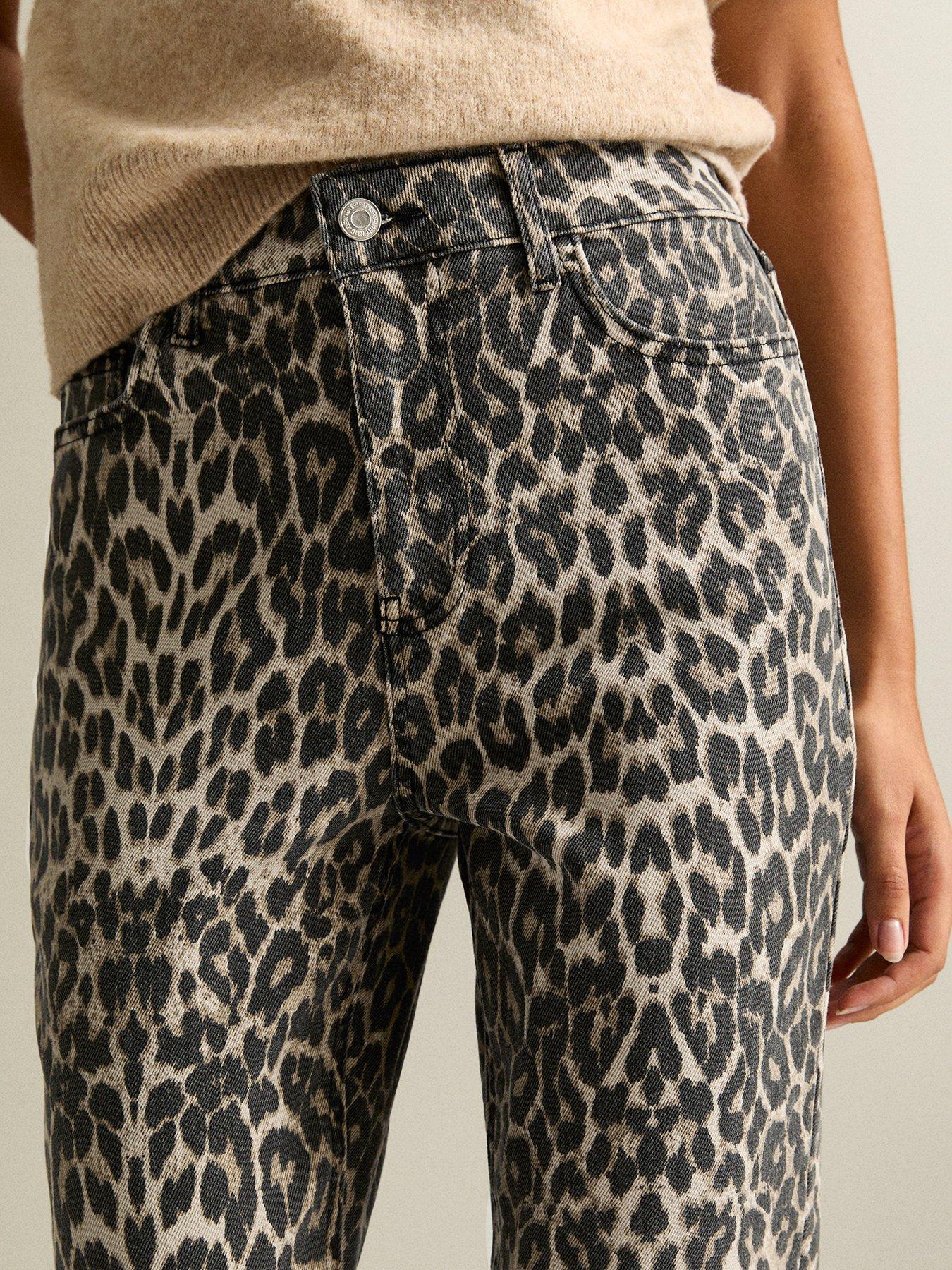New Look Leopard Print Straight Leg Jeans - Brown | Very