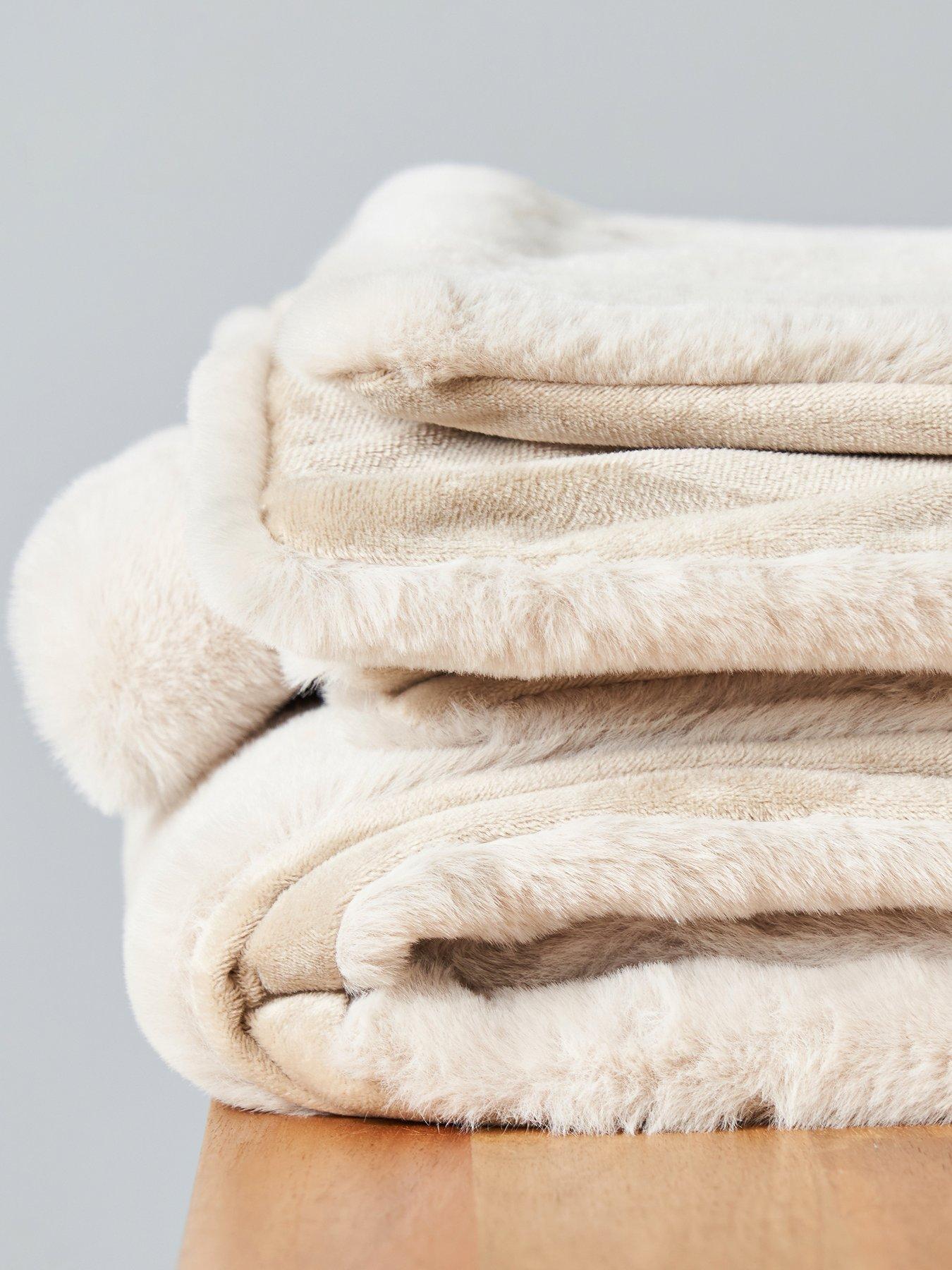 The Very Collection Faux Fur & Velvet Throw 127 X 152cm | Very