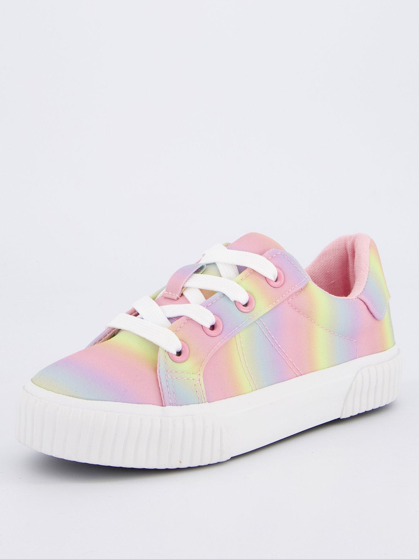 Everyday Girls Rainbow Canvas Lace Up Trainer - Multi | Very