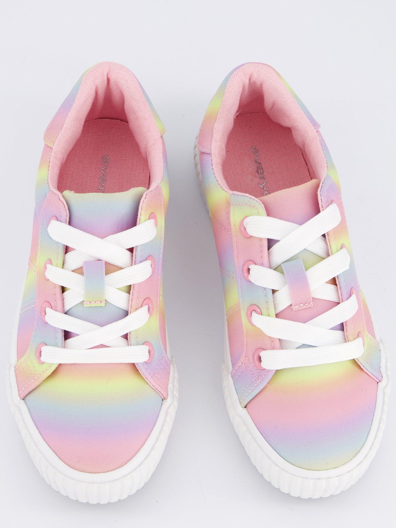 Everyday Girls Rainbow Canvas Lace Up Trainer - Multi | Very